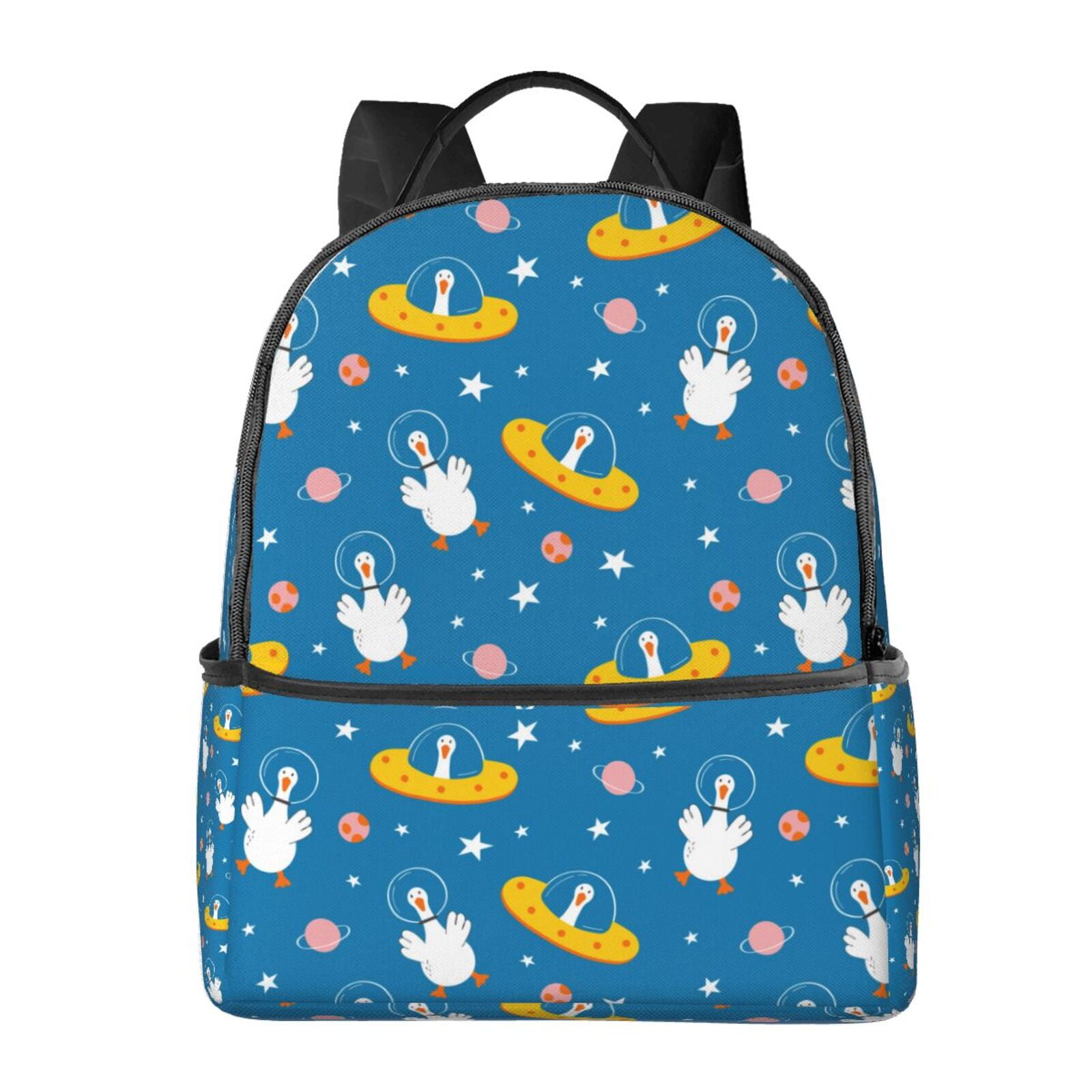 Zufioo Cartoon Goose Print Fashion Large Capacity Backpack, Zippered ...