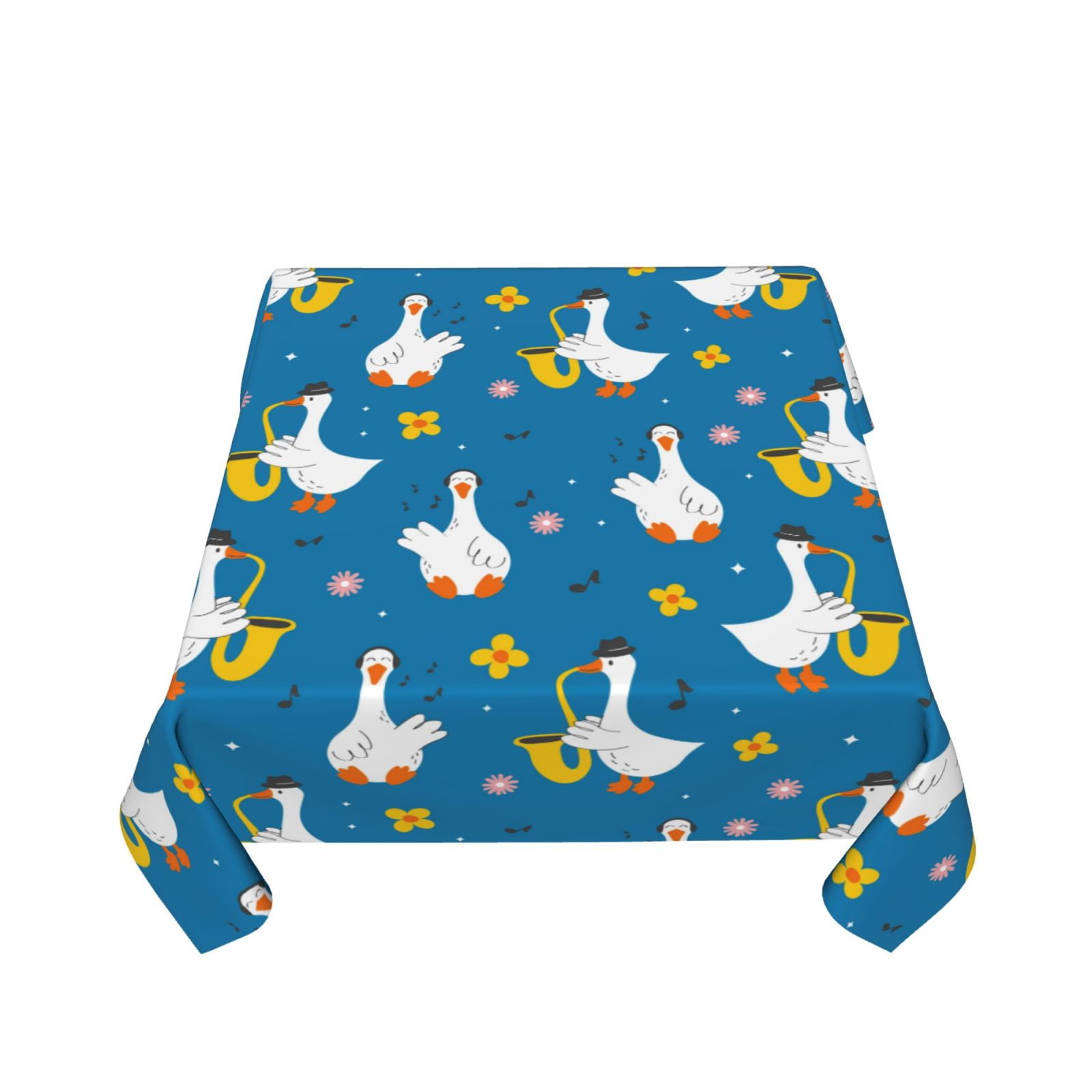 Zufioo Cartoon Goose Print Square Decorative Tablecloth, Wrinkle ...
