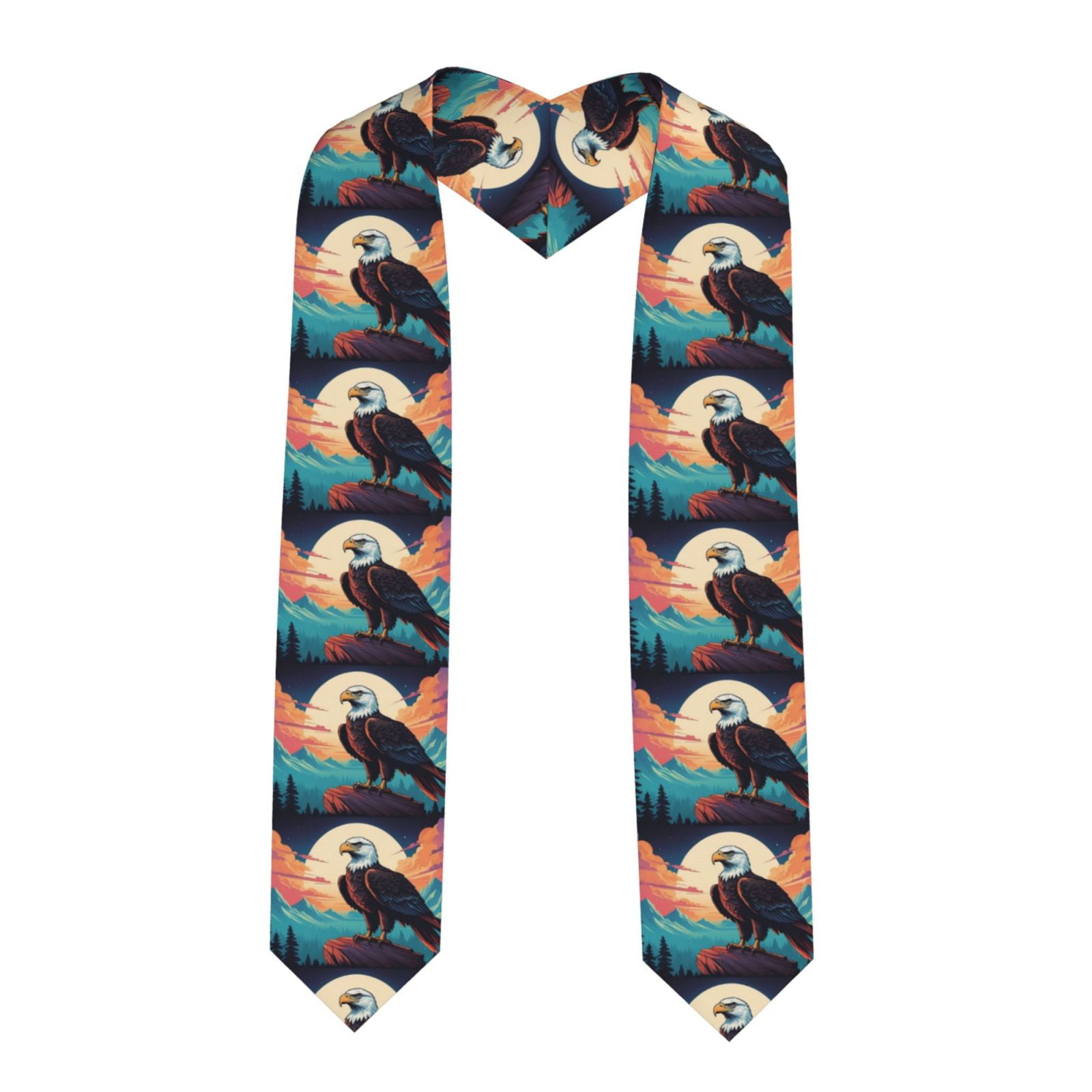 Zufioo Cartoon Iceberg Bald Eagle Print Graduation Shawl Ribbon ...
