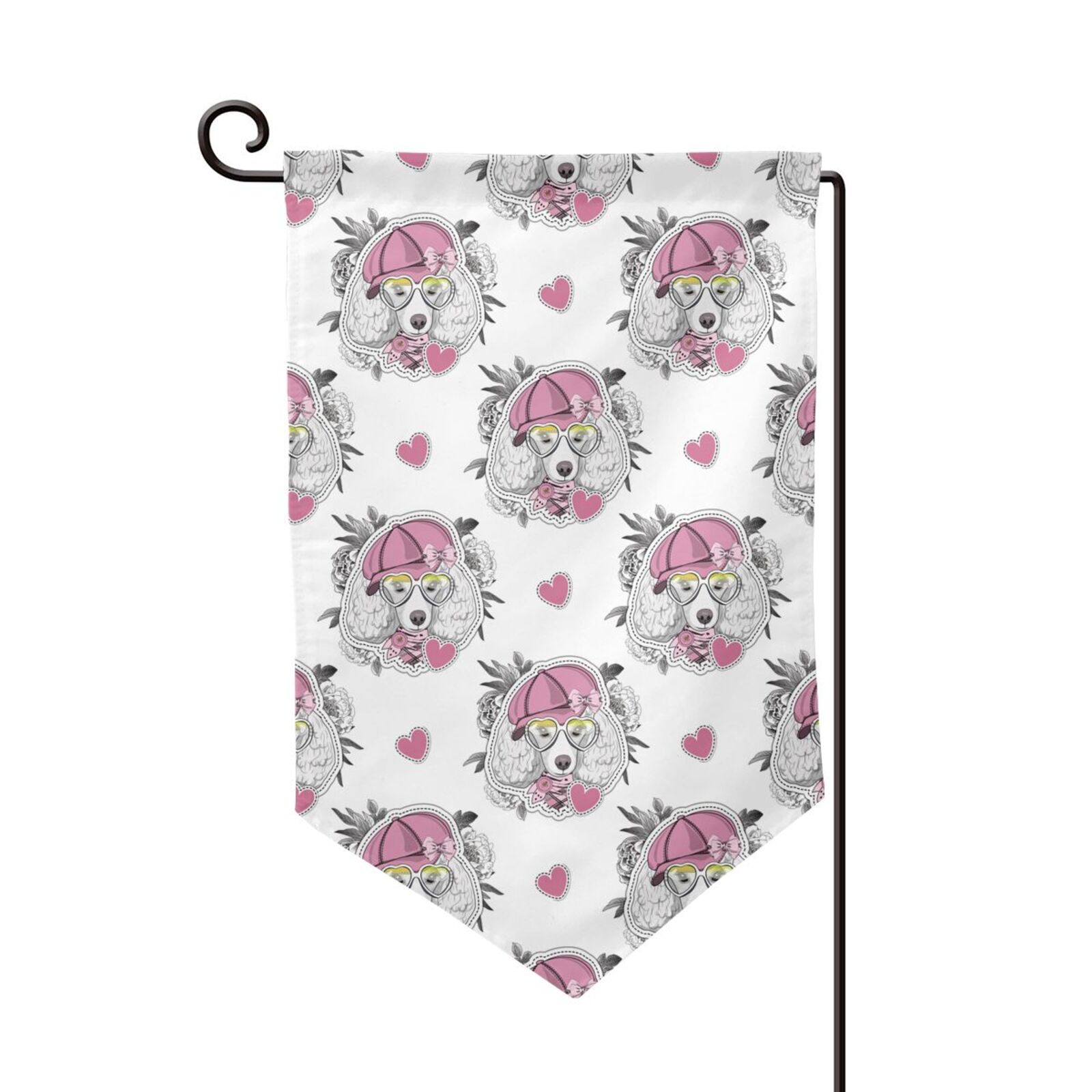 Zufioo Cartoon Poodle Dog Print Garden Decoration Flags, Sun-resistant ...