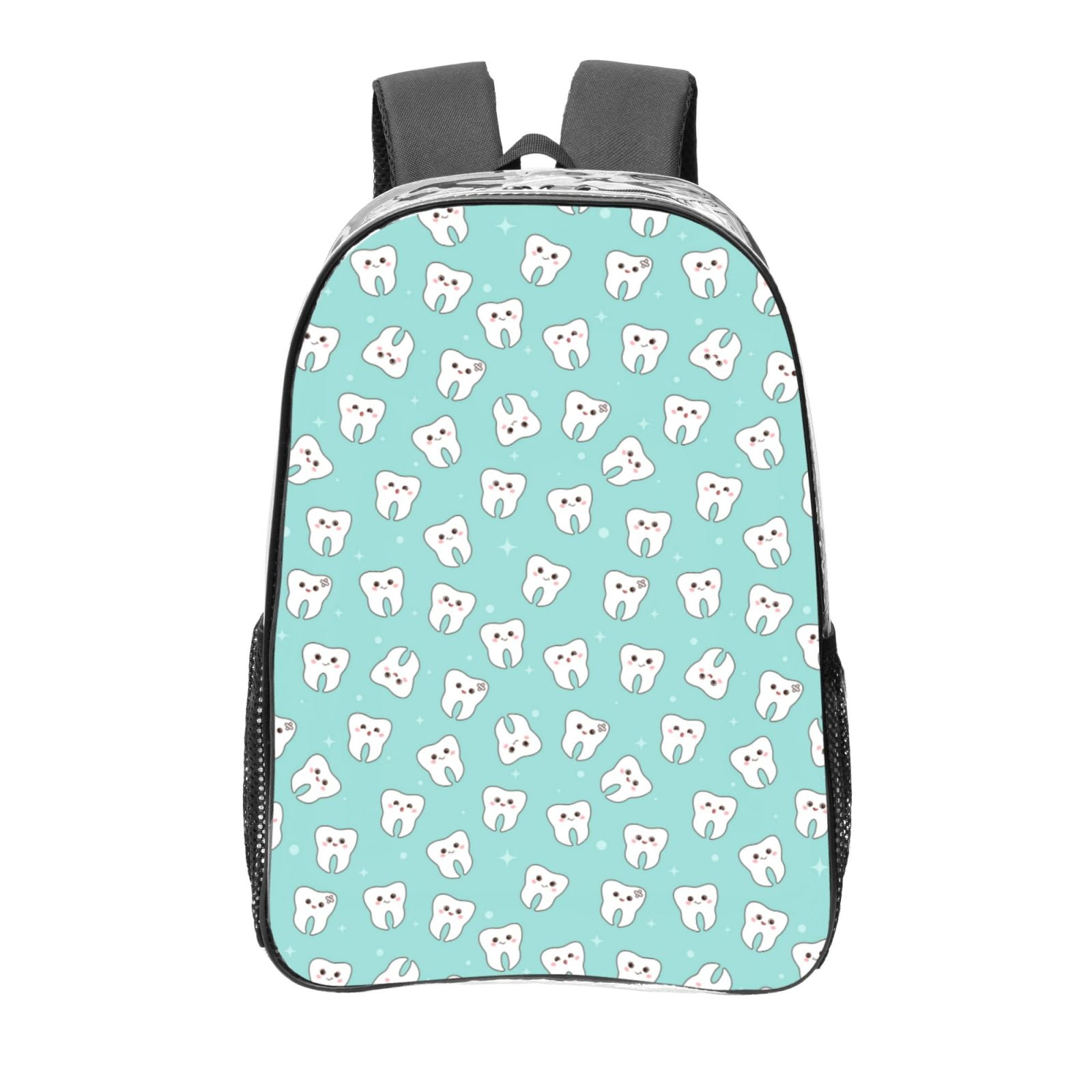 Zufioo Cartoon Teeth1 Print Transparent Backpack, 16-inch PVC ...