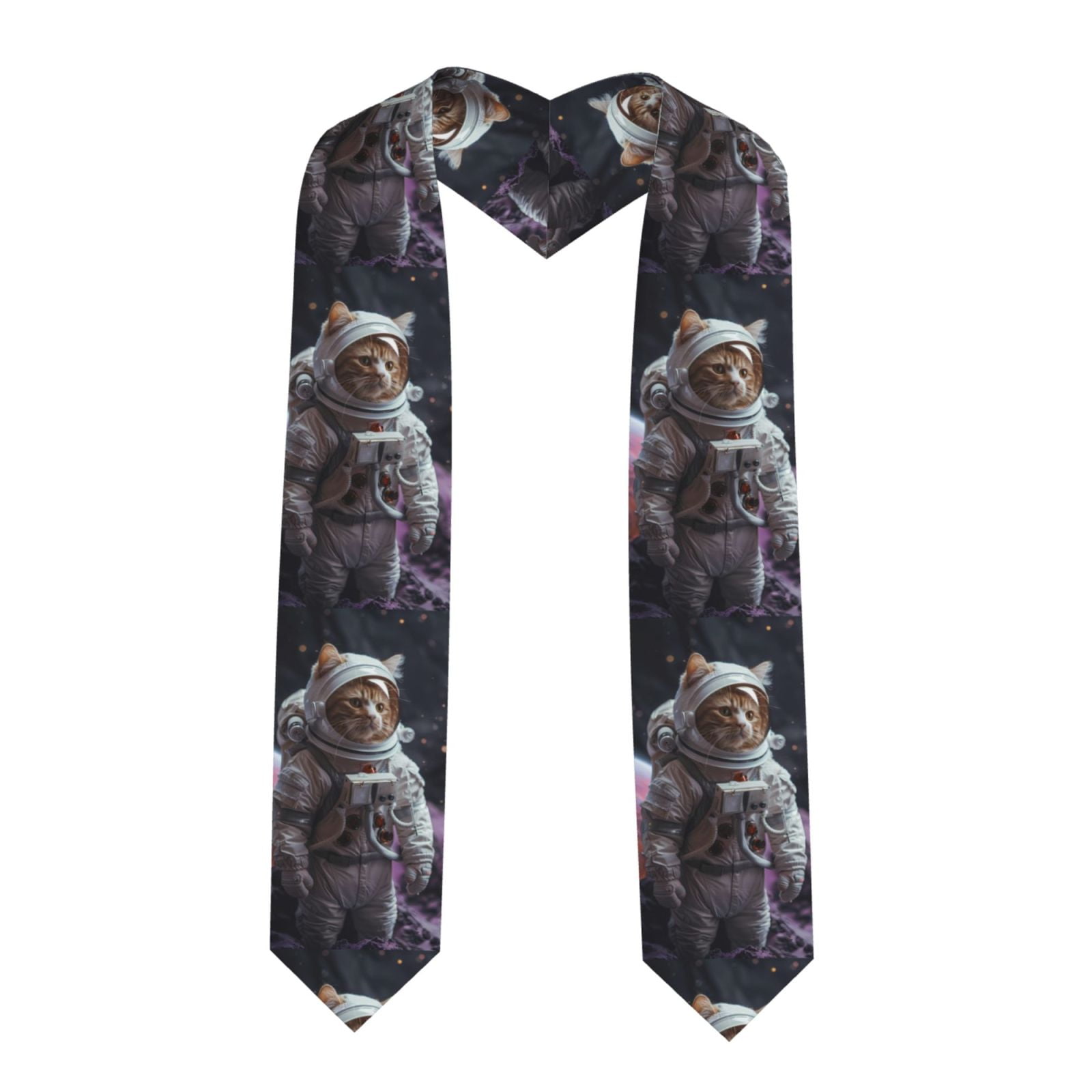 Zufioo Cat Astronaut In Space Print Graduation Shawl Ribbon, Graduation ...