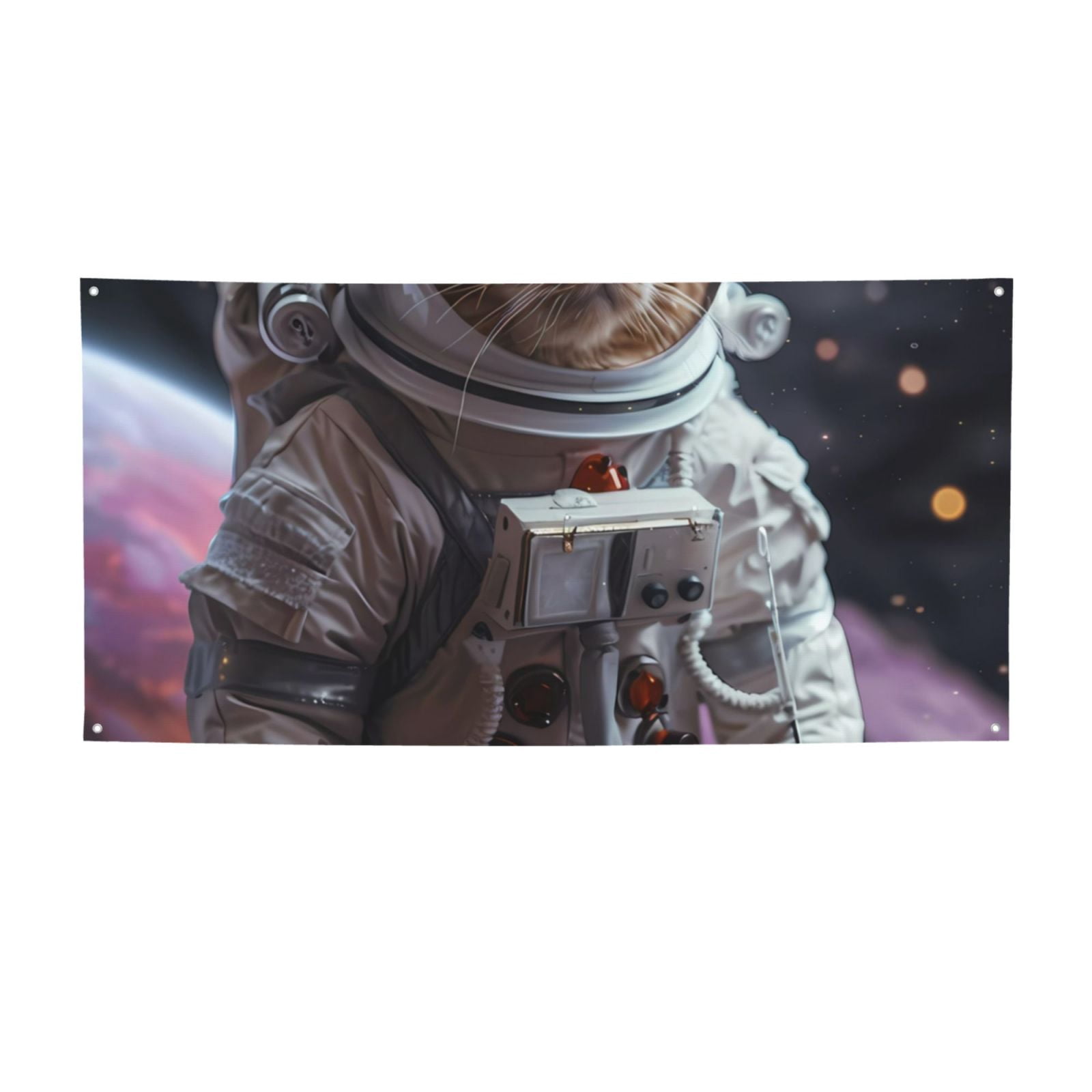 Zufioo Cat Astronaut In Space Print Holiday Banners, Party Banners ...