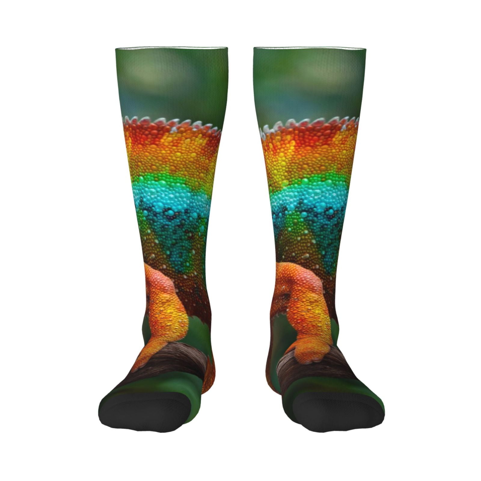 Zufioo Chameleon Print Long High Thigh Socks Knee-High Warm Stocking ...