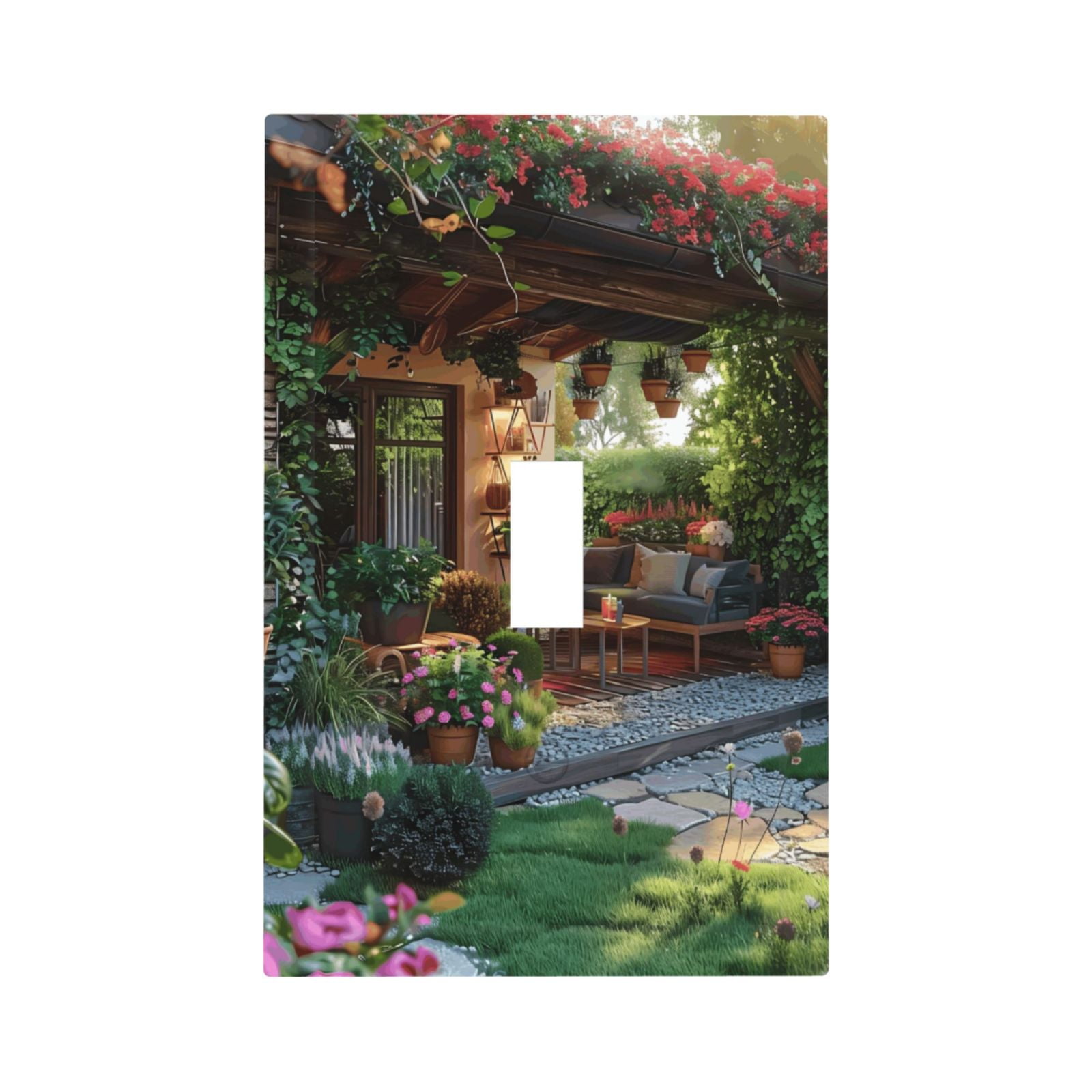 Zufioo Charming Garden Patio Print Switch Wall Plate, Dustproof and ...