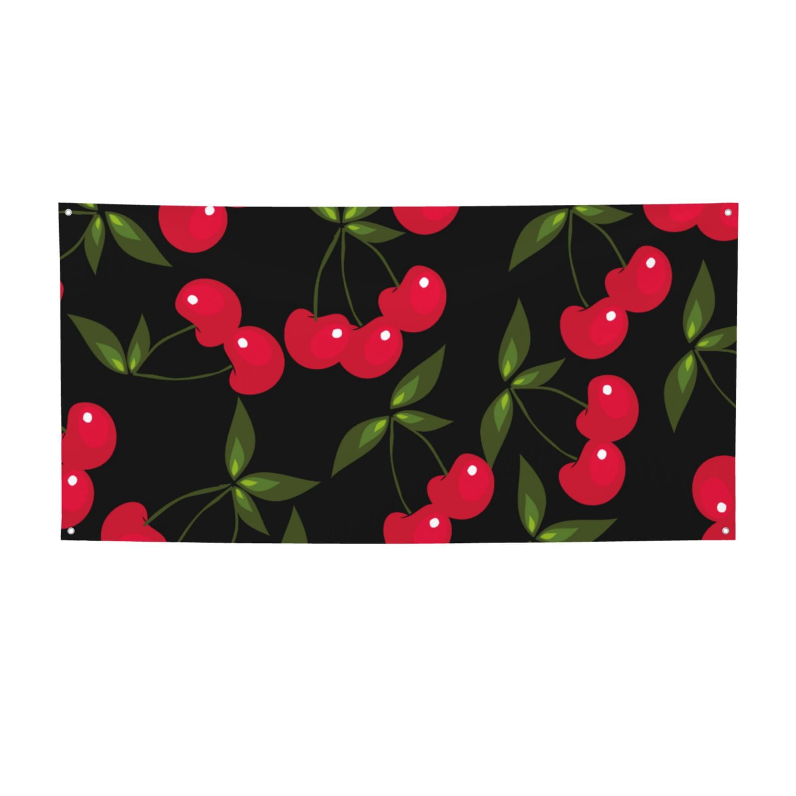 Zufioo Cherry Print Holiday Banners, Party Banners, Hanging Flags, Bar ...
