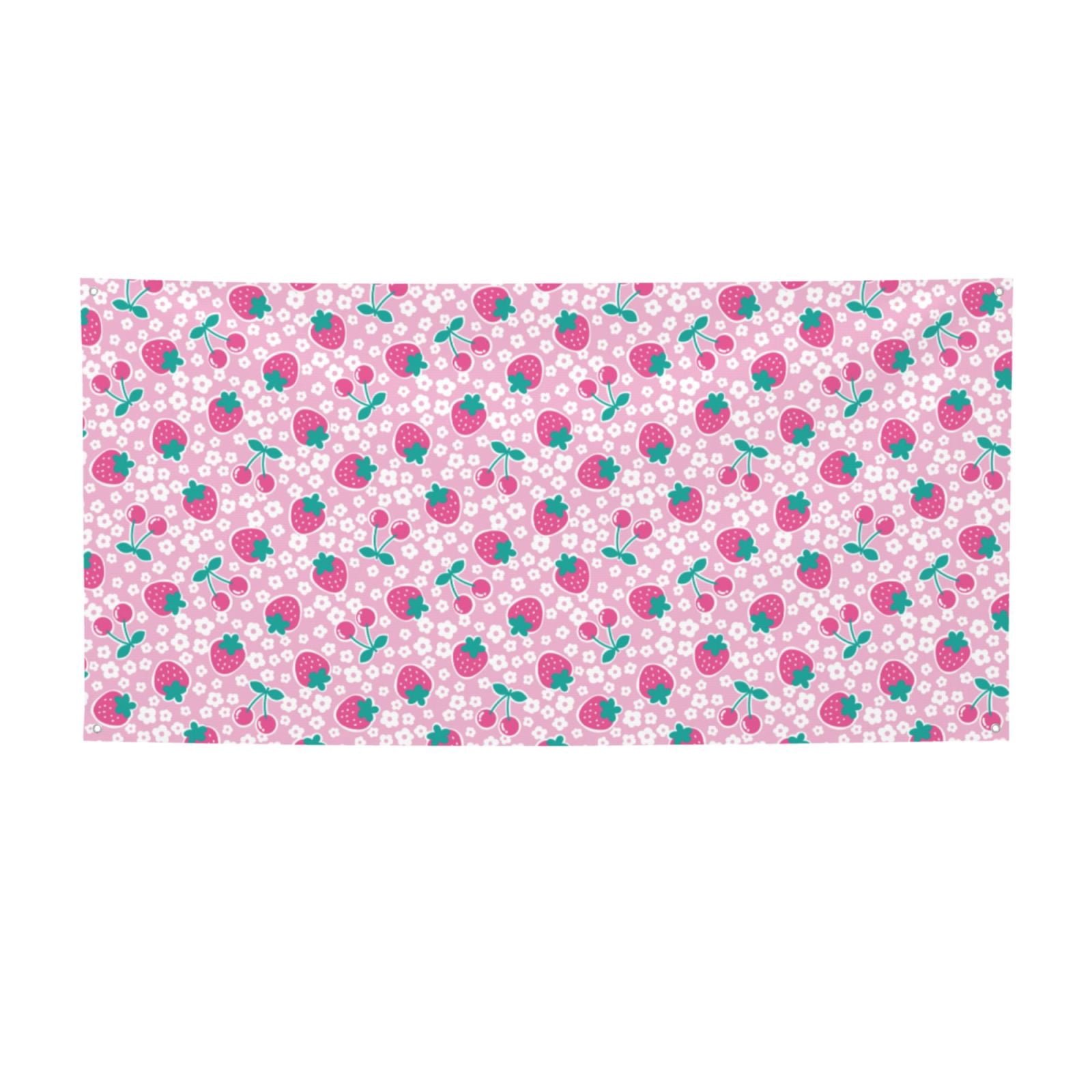 Zufioo Cherry Strawberry Print Holiday Banners, Party Banners, Hanging ...