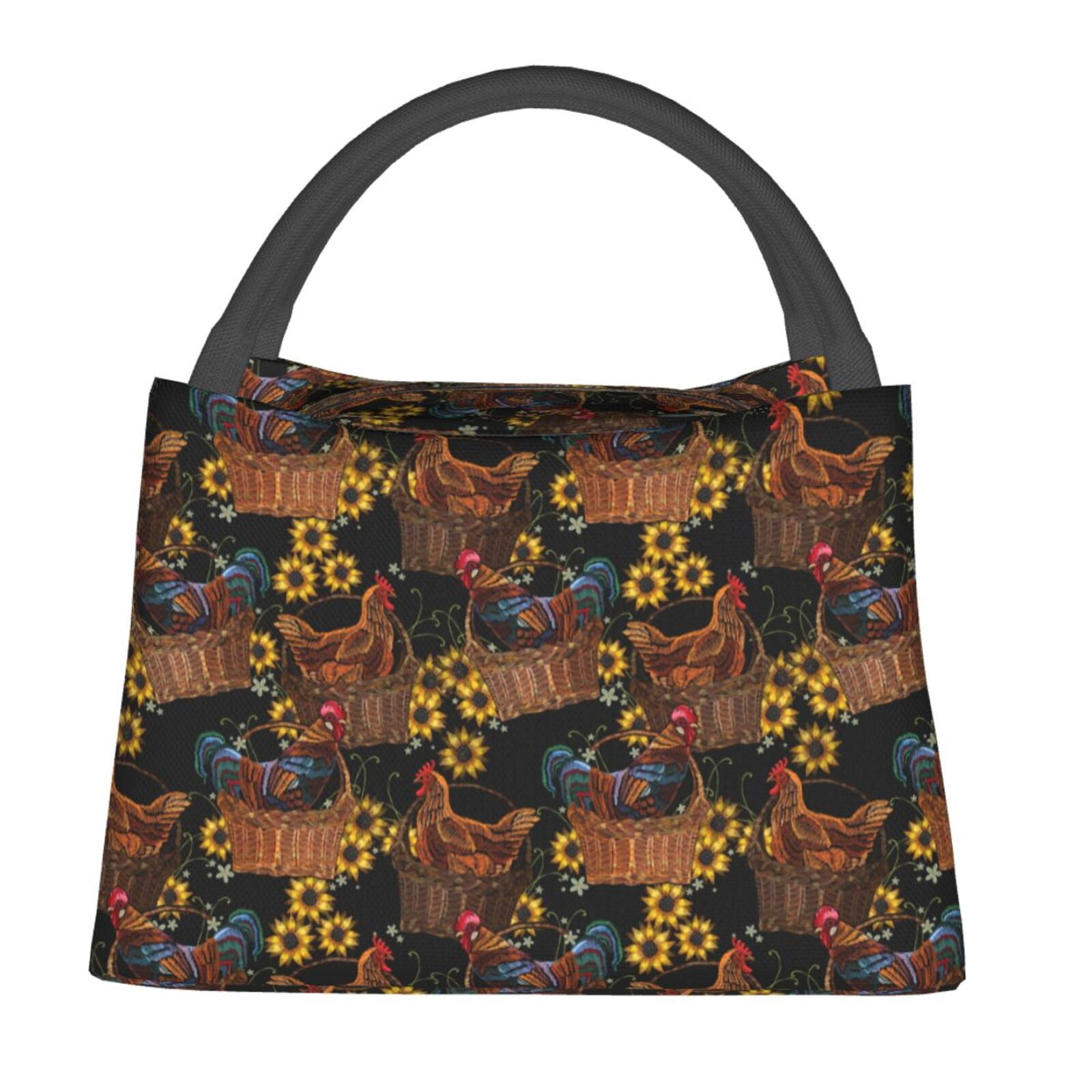 Zufioo Chicken Rooster Insulated Reusable Grocery Bags,Cooler Bag,Food ...