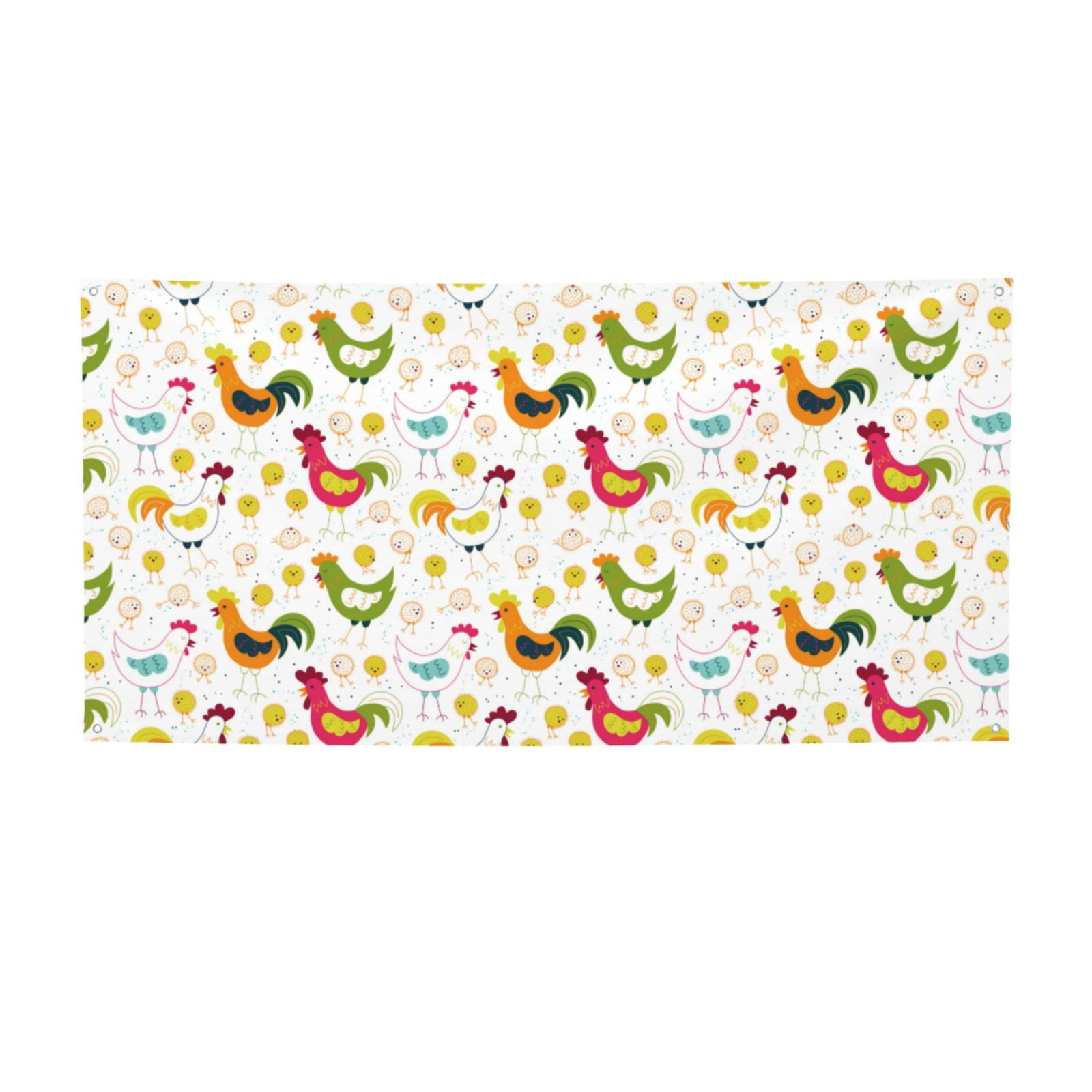 Zufioo Chickens A Print Holiday Banners, Party Banners, Hanging Flags ...