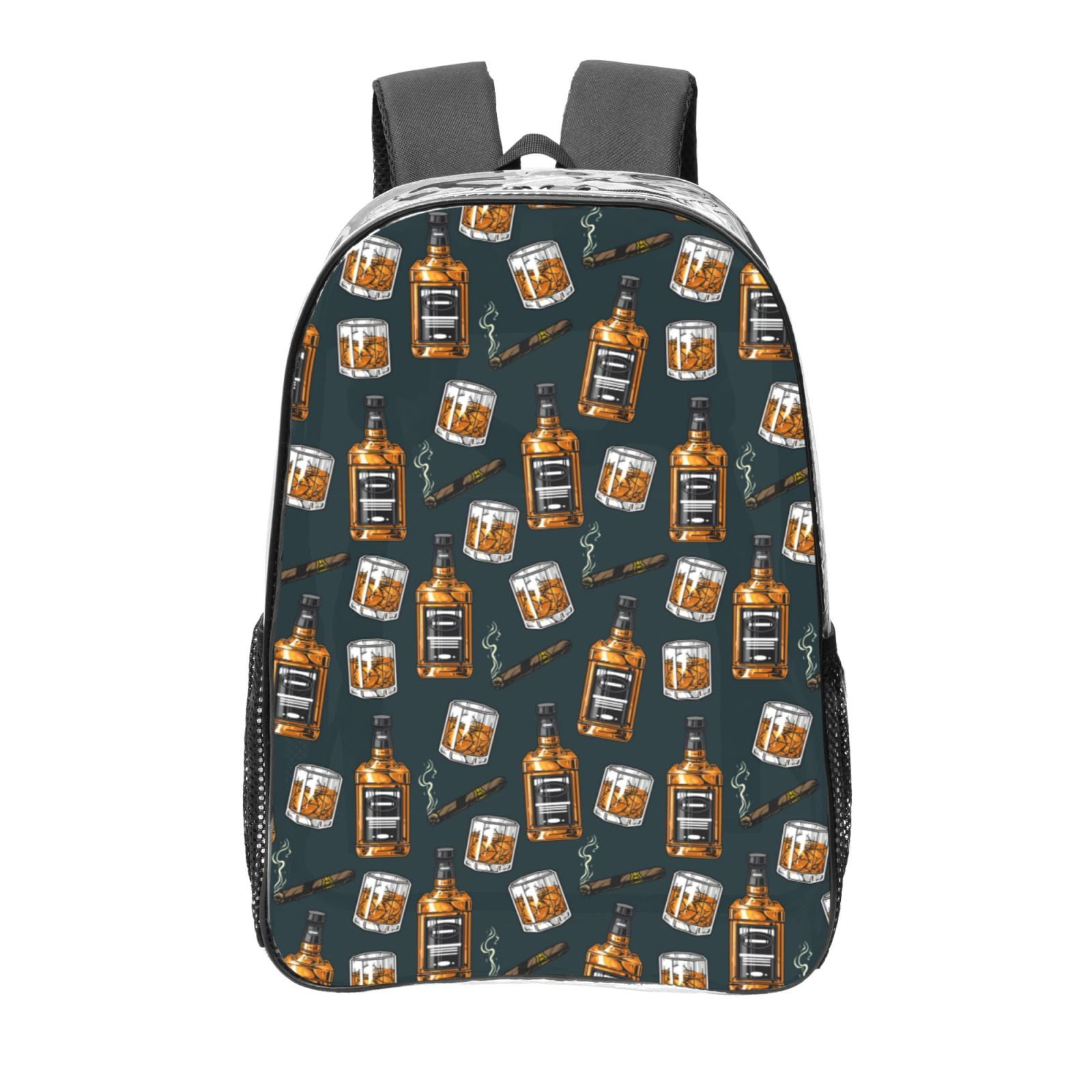 Zufioo Cigar Print Transparent Backpack, 16-inch PVC Waterproof ...