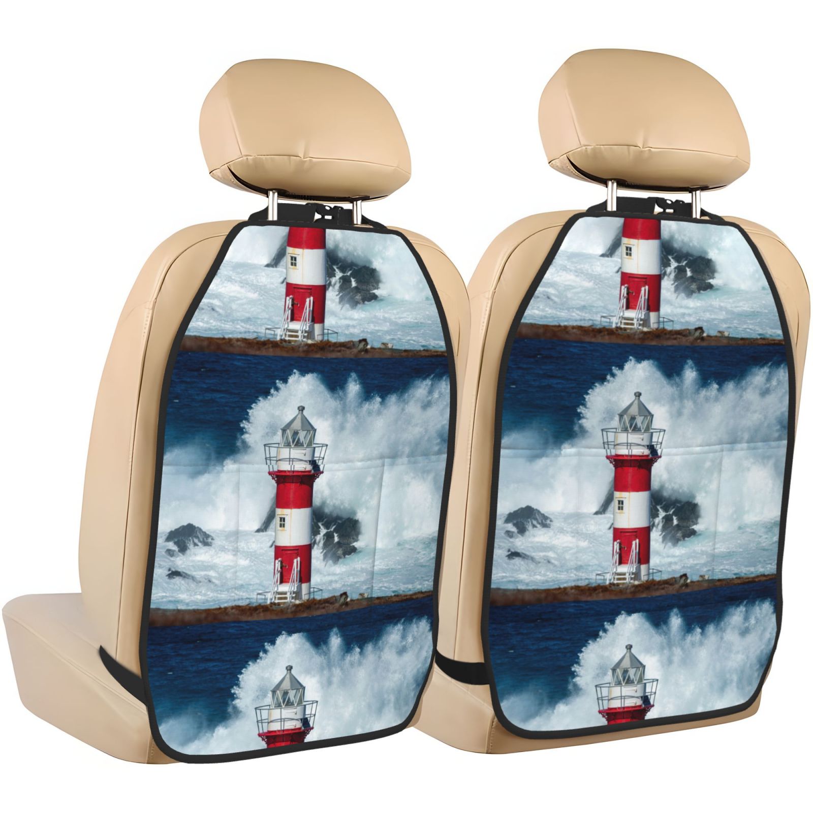 Zufioo Circular Lighthouse for Car Seat Kick-Proof Storage Pads 2 Pack ...