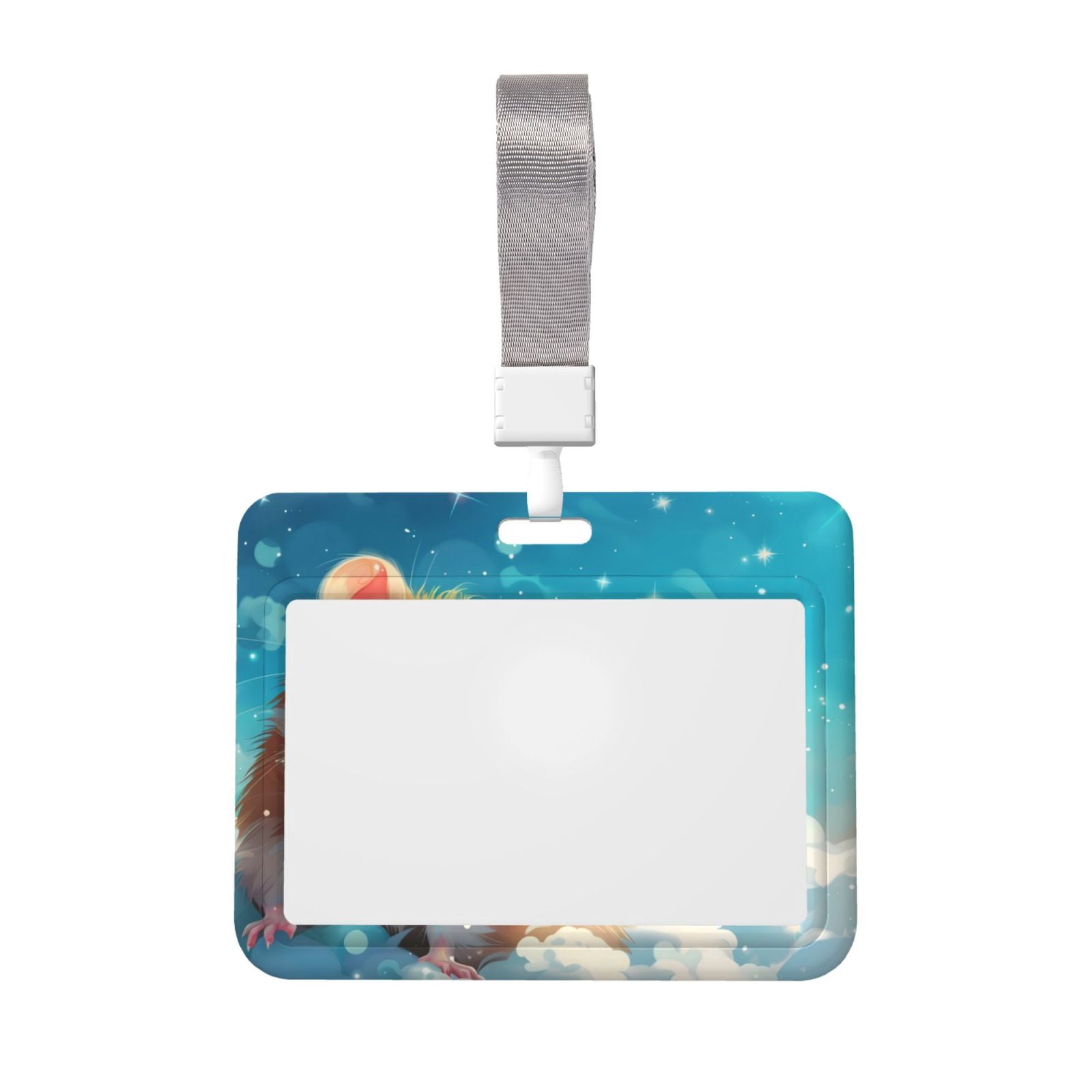 Zufioo Cloud Cute Hamster Print Work Badge Protective Case, Waterproof ...