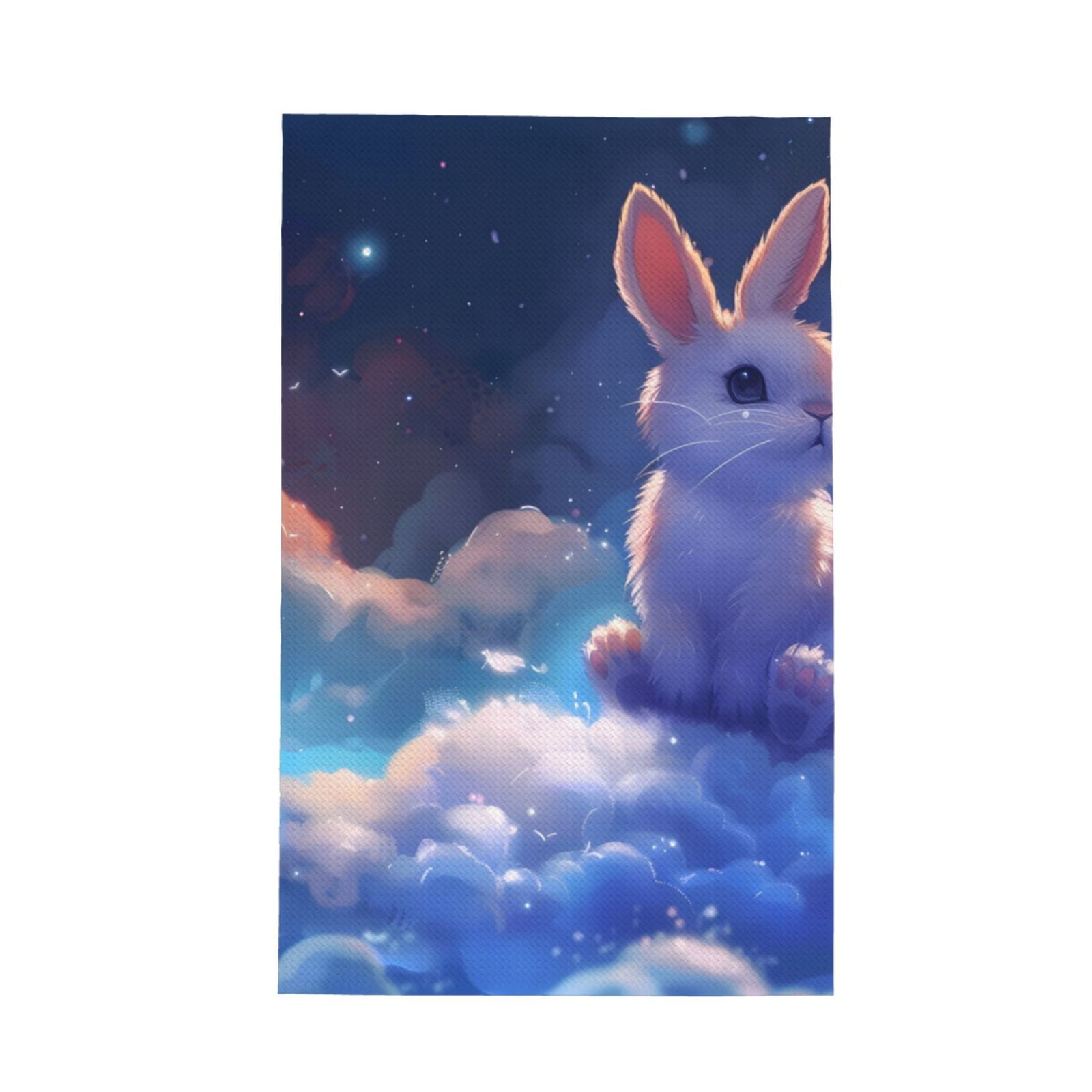Zufioo Cloud Cute Rabbit Waffle Weave Kitchen Towels,Kitchen Essentials ...
