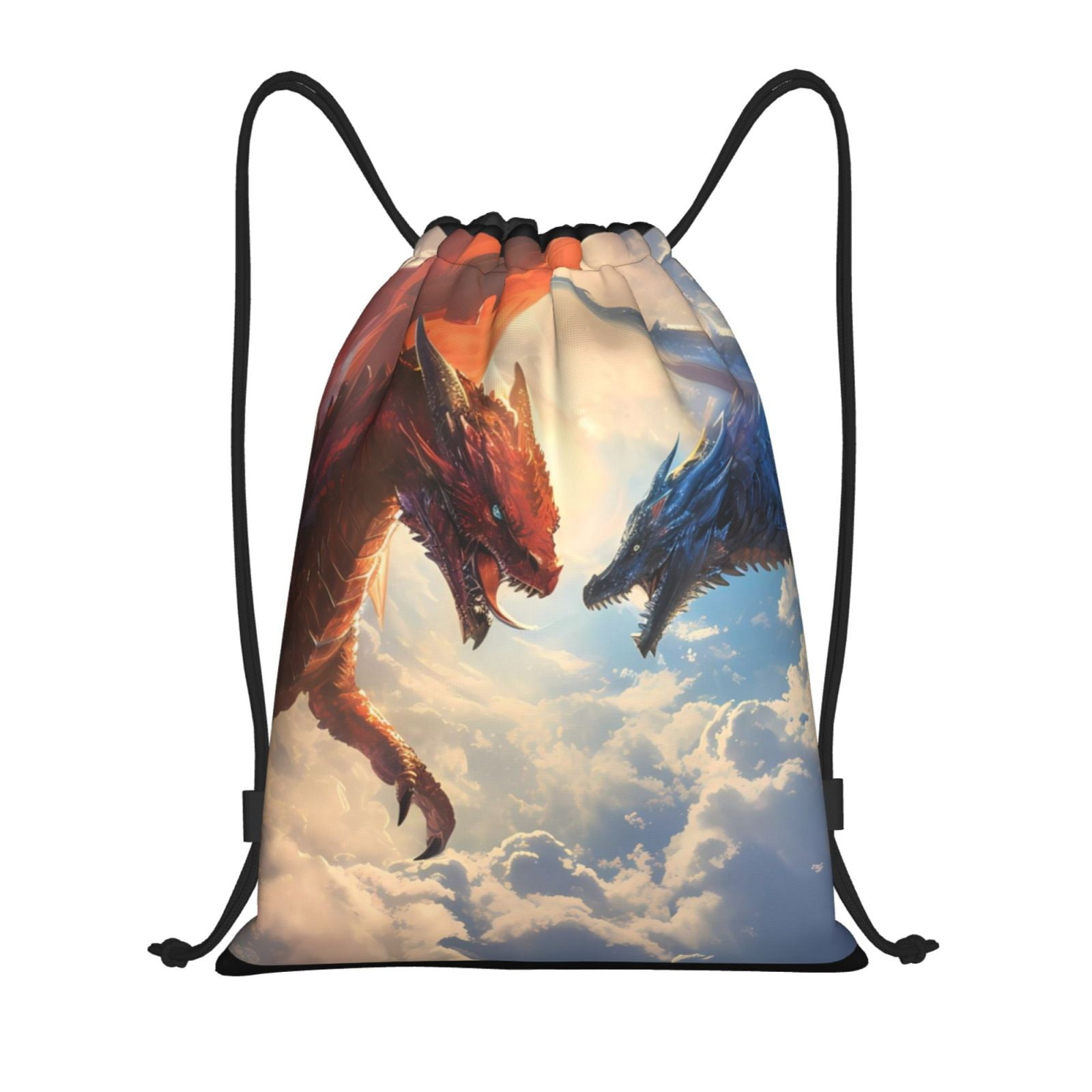 Zufioo Cloud Red And Blue Dragon Sports Cinch Sack Gym String Bags ...
