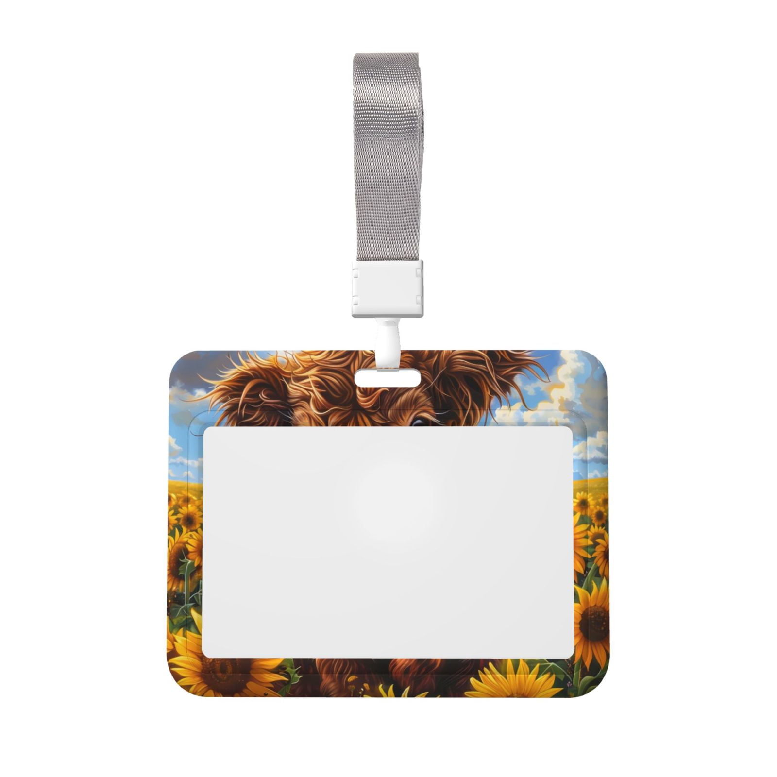 Zufioo Cloud Sky Sunflower Cow Print Work Badge Protective Case ...