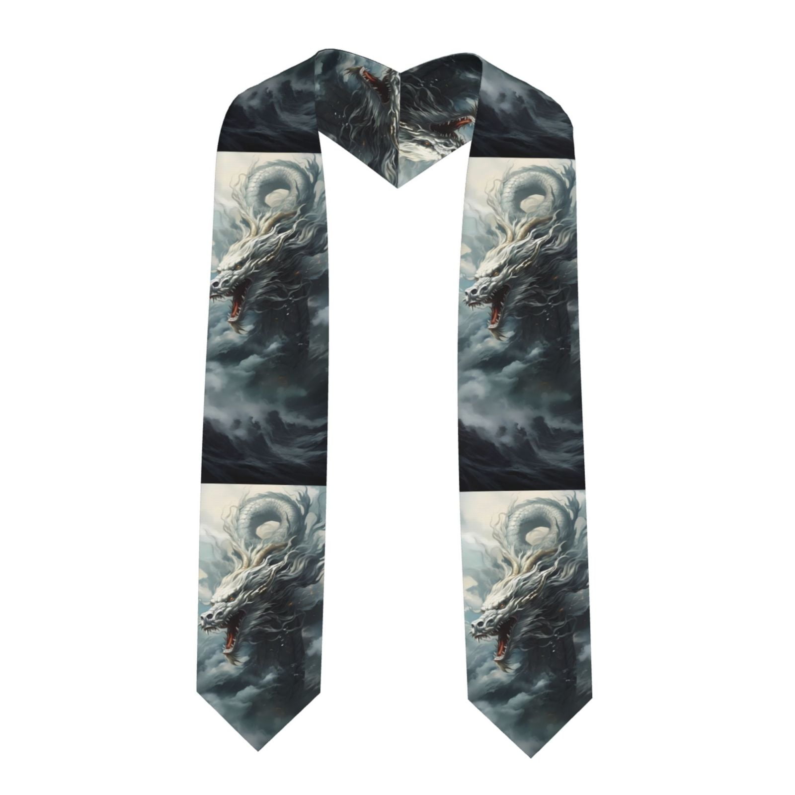 Zufioo Cloud White Dragon Print Graduation Shawl Ribbon, Graduation ...
