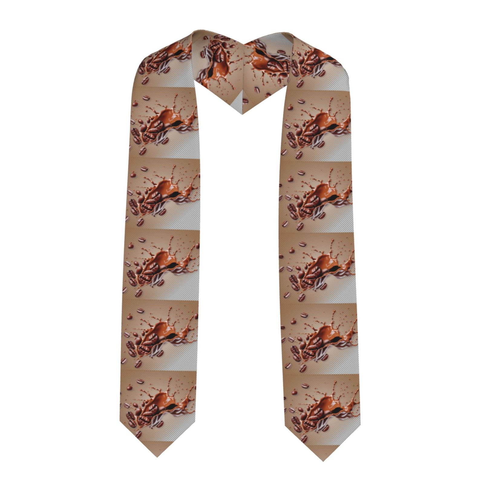 Zufioo Coffee Beans Chocolate Splash Print Graduation Shawl Ribbon ...