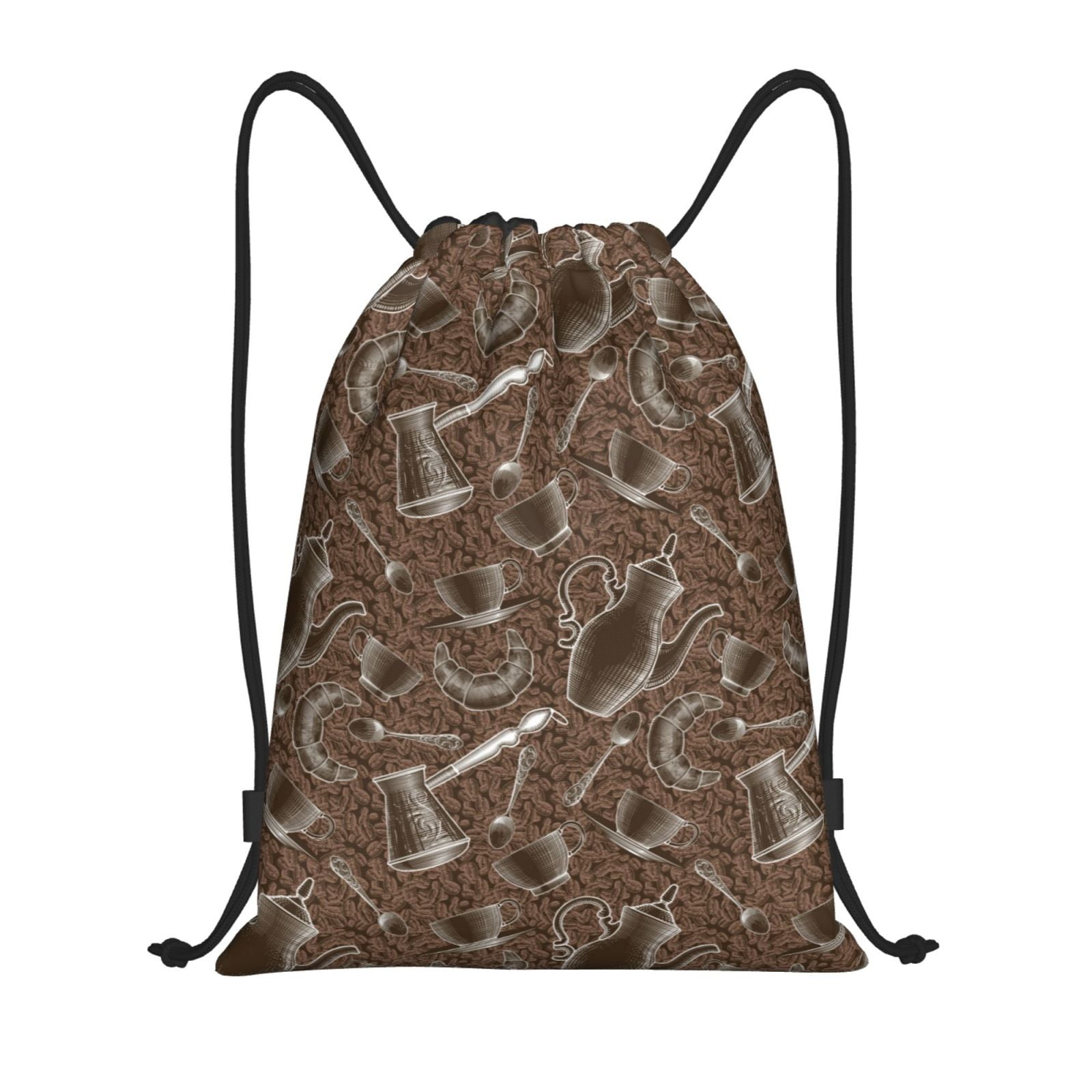 Zufioo Coffee pots Sports Cinch Sack Gym String Bags Machine Washable ...