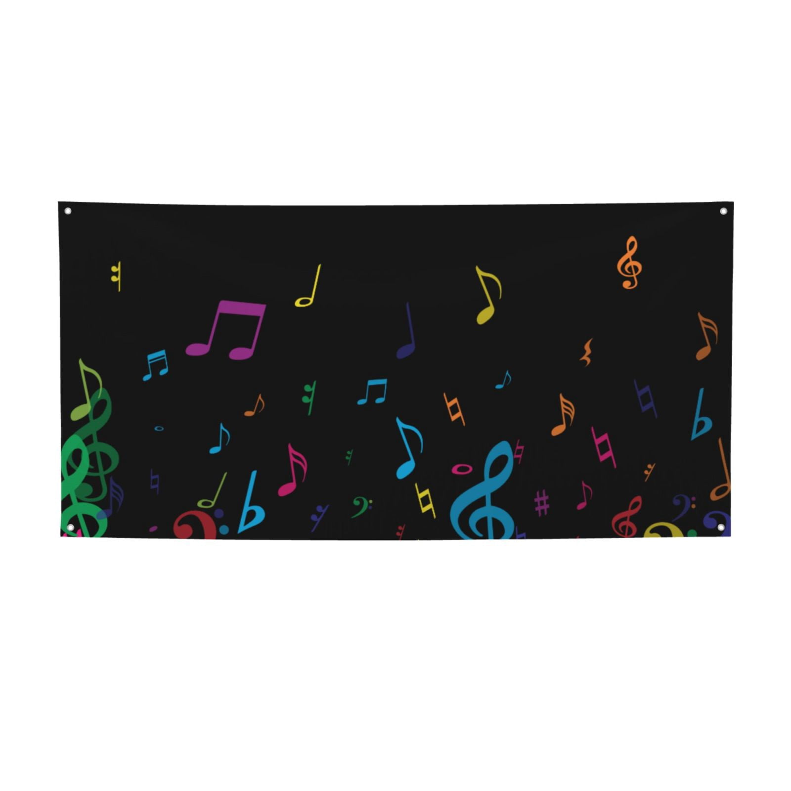 Zufioo Color Musical Notes Print Holiday Banners, Party Banners ...