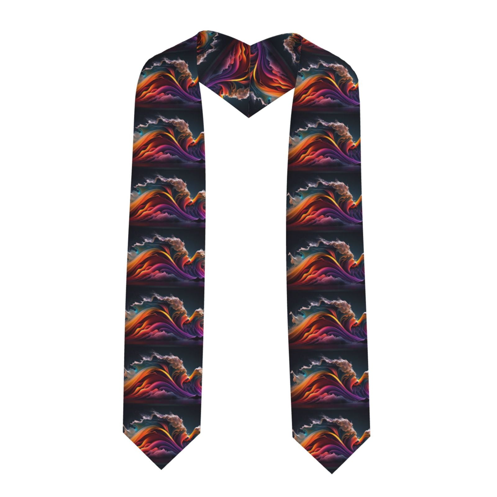 Zufioo Colorful Abstract Wave Motion Print Graduation Shawl Ribbon ...