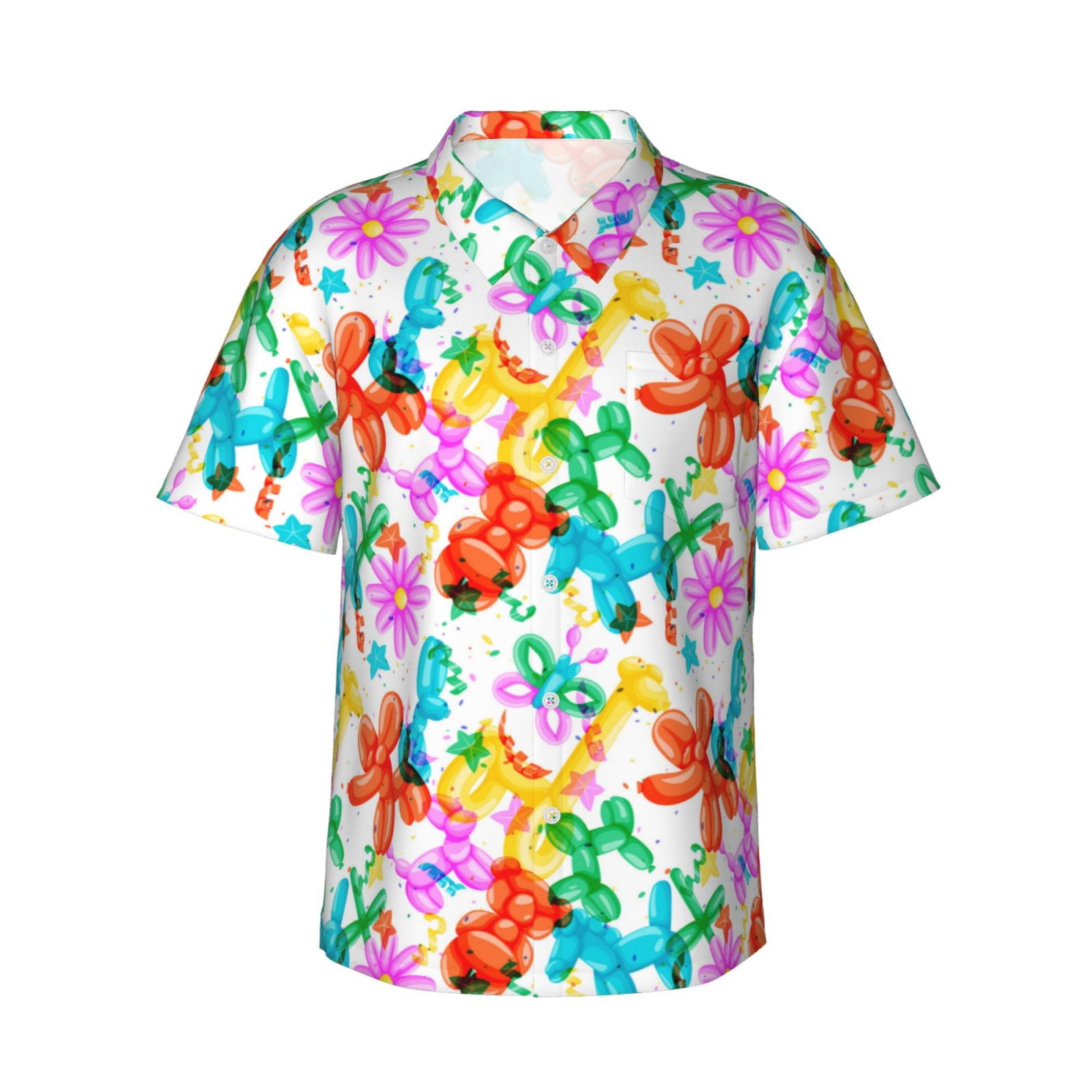 Zufioo Colorful Air Balloons Hawaiian Shirt for Men,Beach Shirts ...