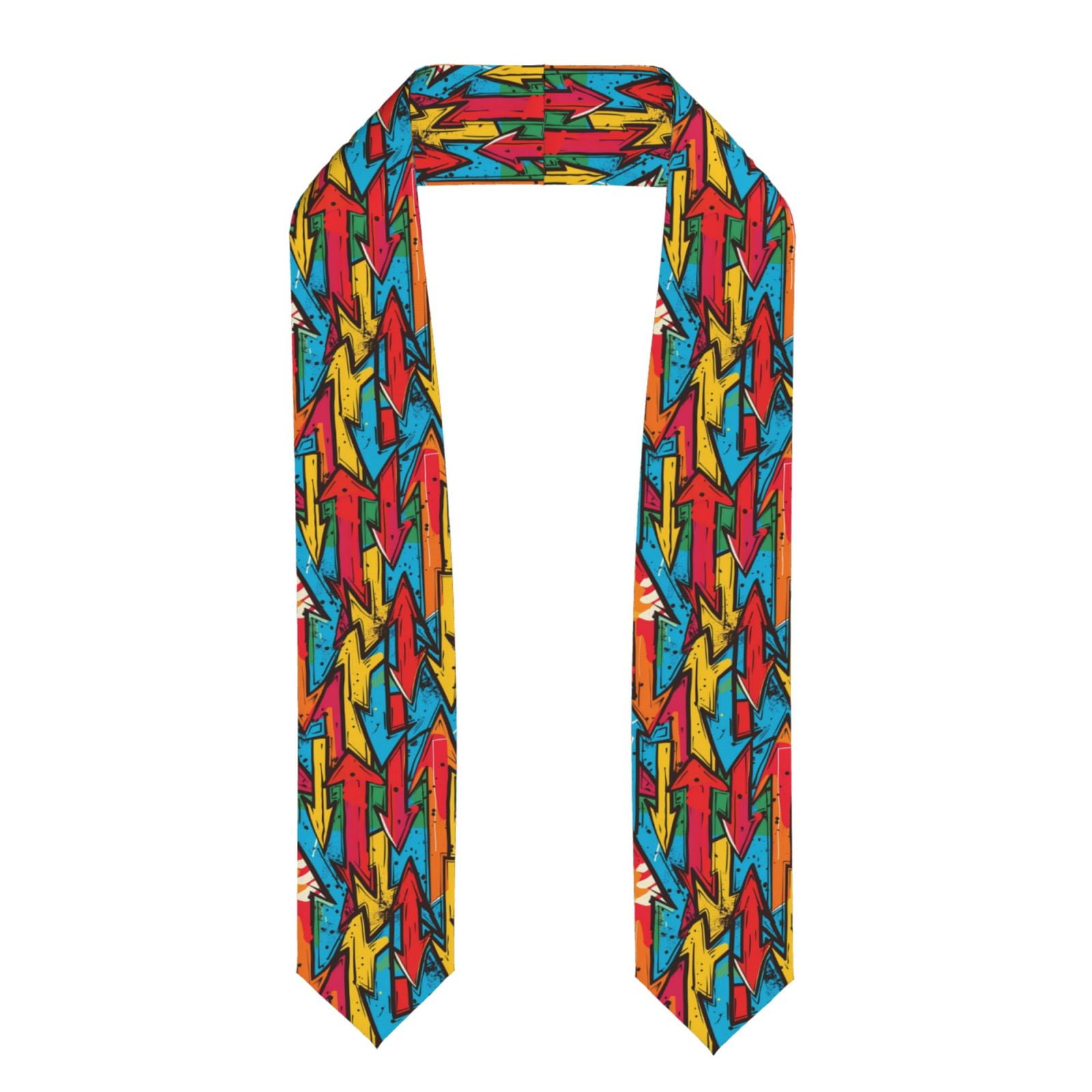 Zufioo Colorful Arrow Graffiti Pattern Print Graduation Shawl Ribbon ...