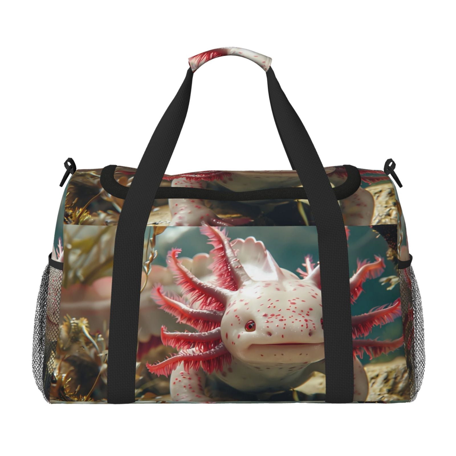 Zufioo Colorful Axolotl Underwater Print Hand-Held Messenger Travel Bag ...