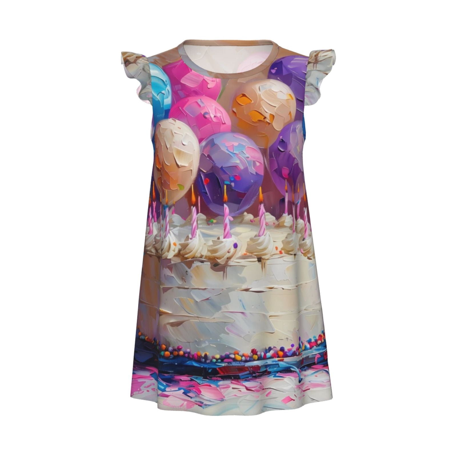 Zufioo Colorful Balloon Cake Celebration Girls Nightgowns Toddler Girl ...