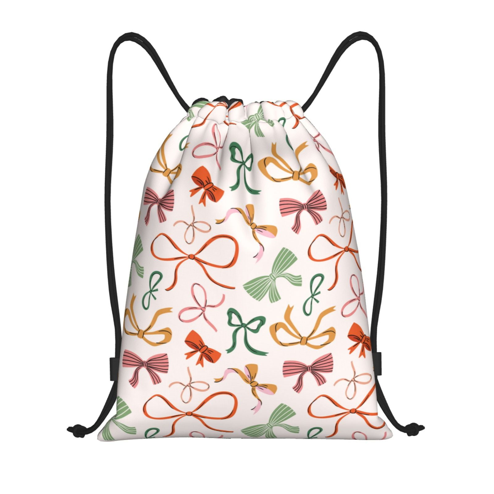 Zufioo Colorful Bow Knots Sports Cinch Sack Gym String Bags Machine ...