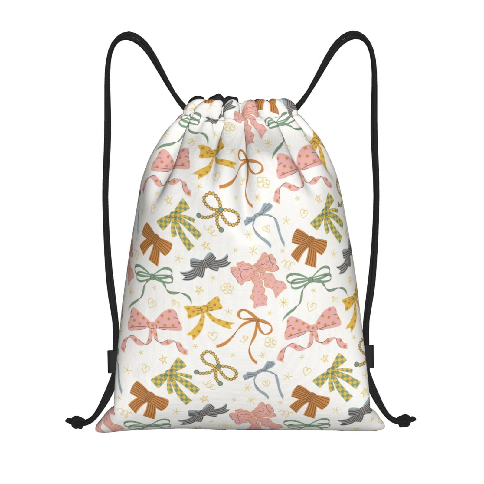 Zufioo Colorful Bow Knots1 Sports Cinch Sack Gym String Bags Machine ...