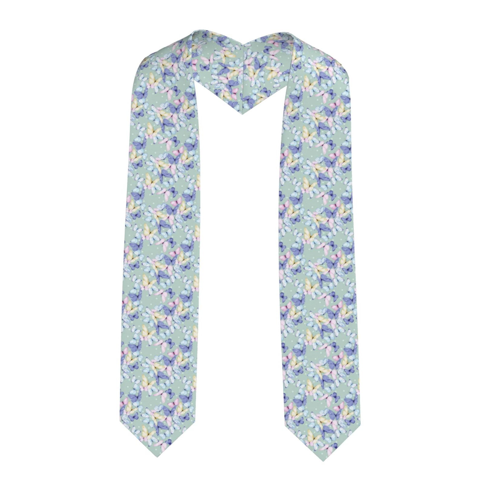 Zufioo Colorful Butterfly Print Graduation Shawl Ribbon, Graduation ...