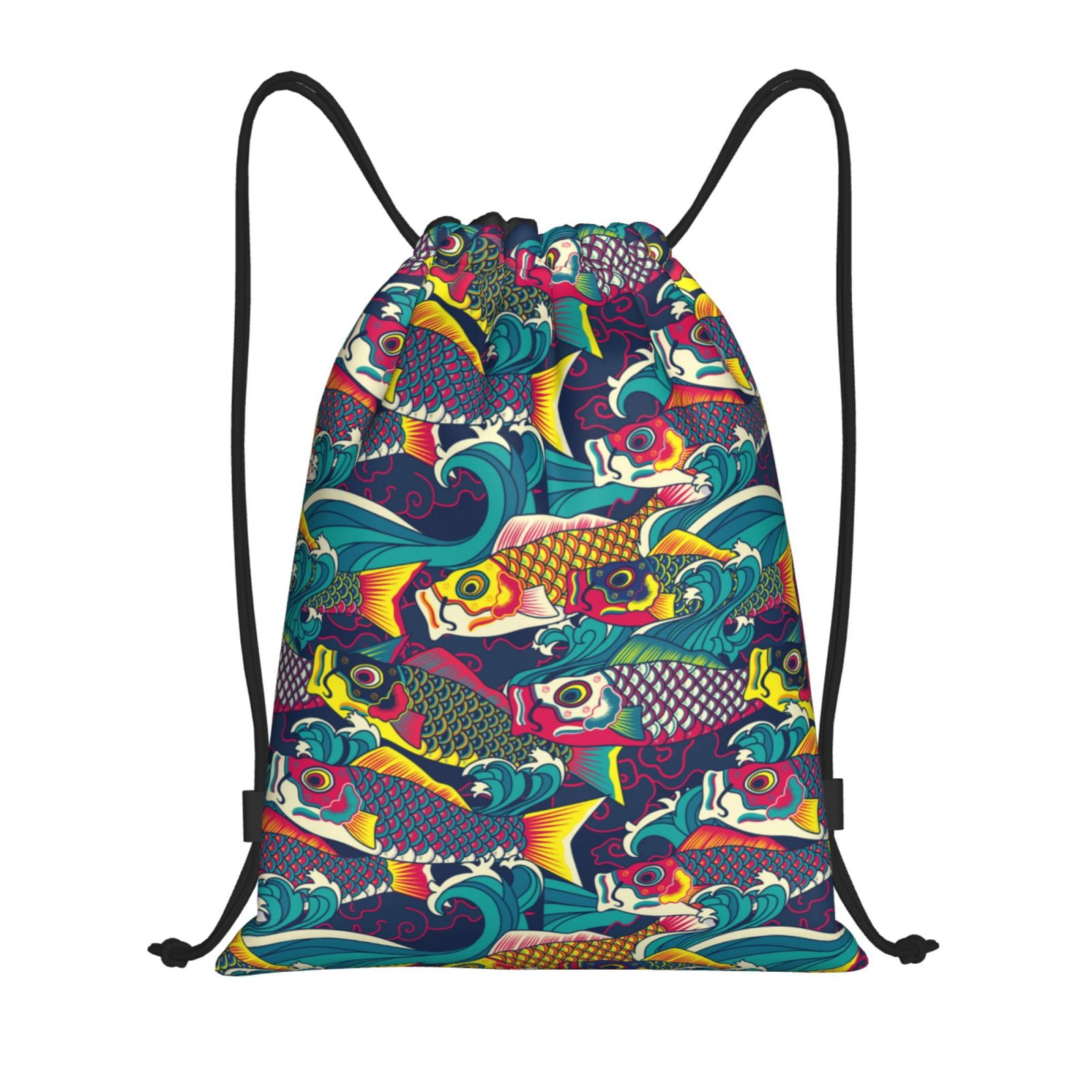 Zufioo Colorful Carp Streamer Sports Cinch Sack Gym String Bags Machine ...