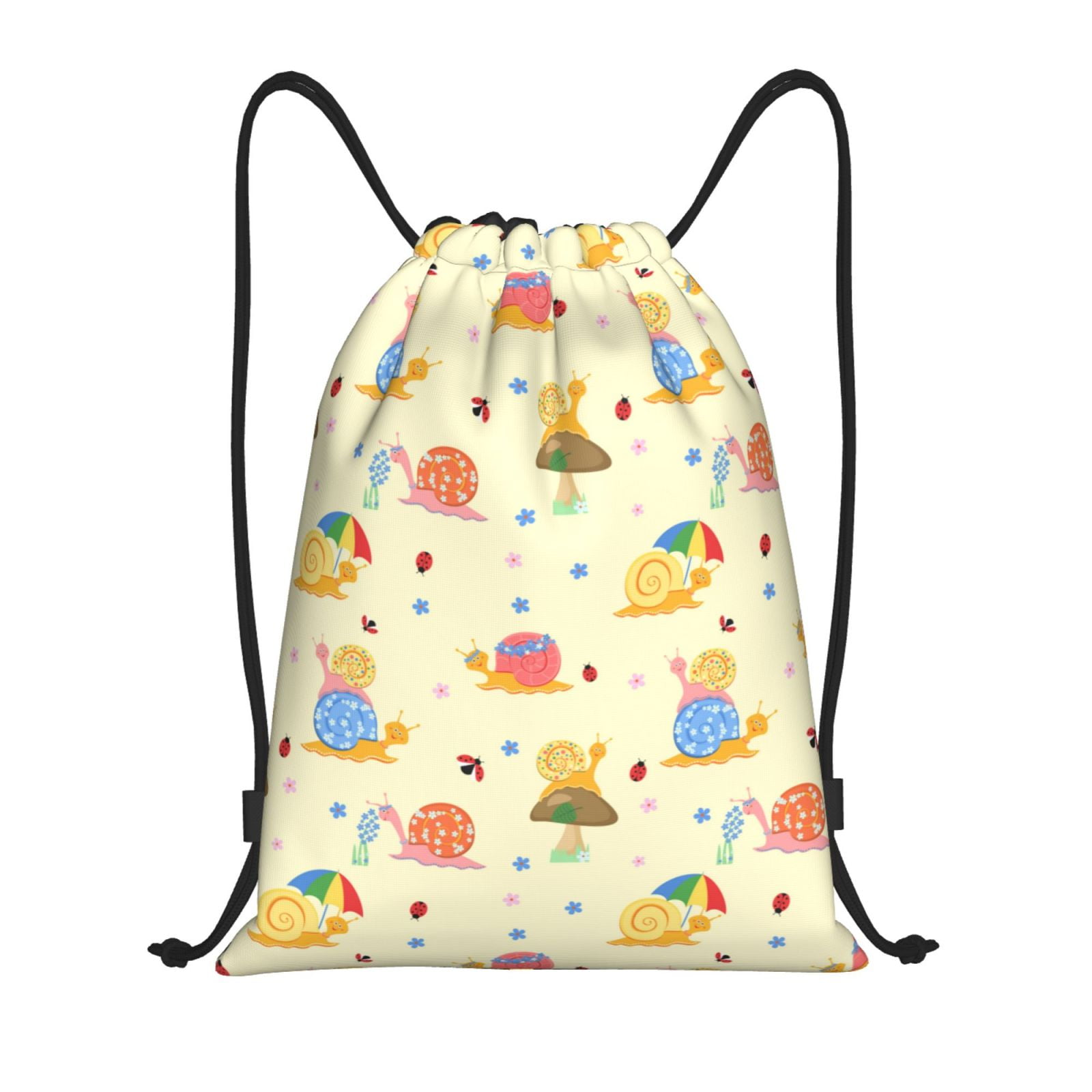 Zufioo Colorful Cartoon Snail Sports Cinch Sack Gym String Bags Machine ...