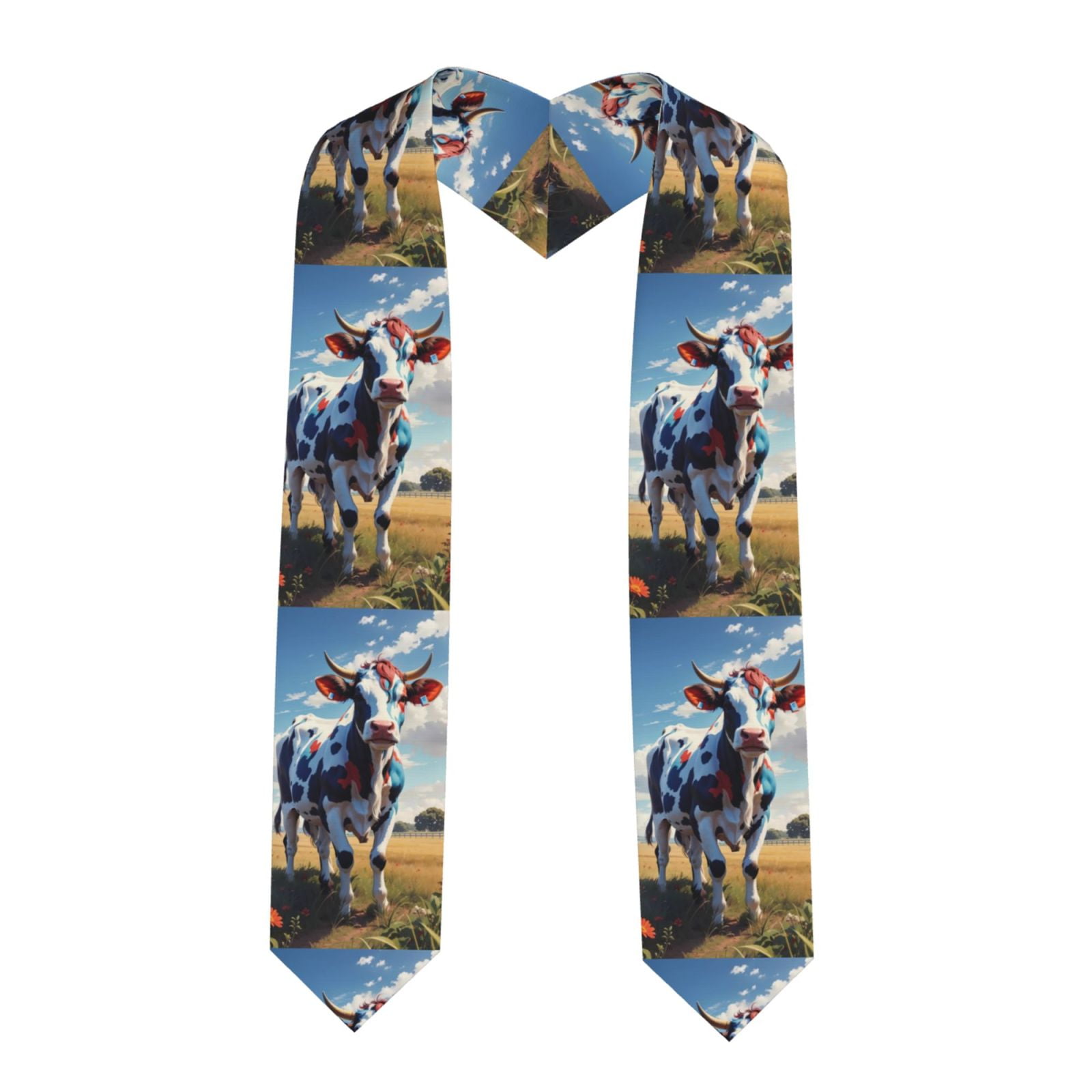 Zufioo Colorful Cow Pasture Print Graduation Shawl Ribbon, Graduation ...