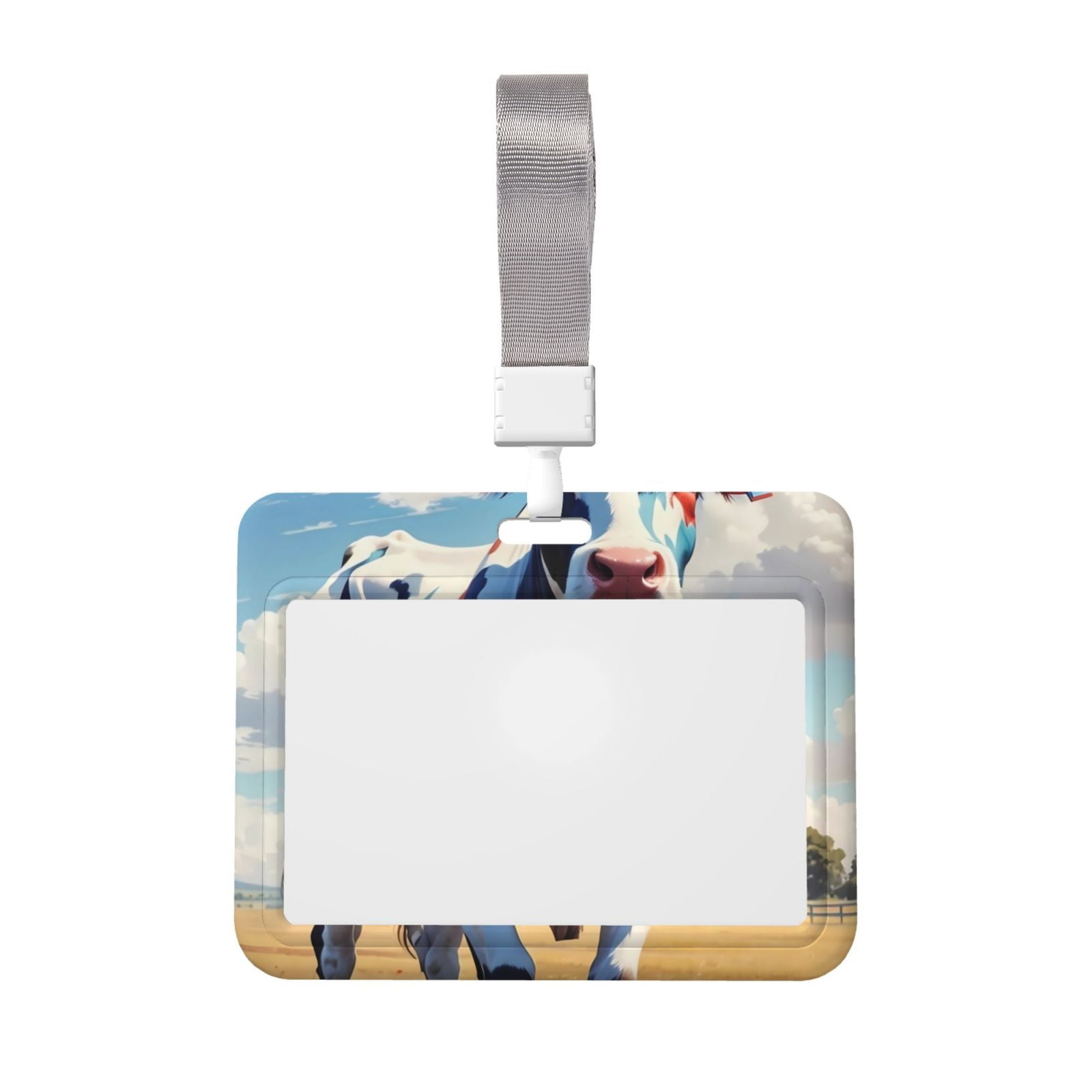 Zufioo Colorful Cow Pasture Print Work Badge Protective Case ...