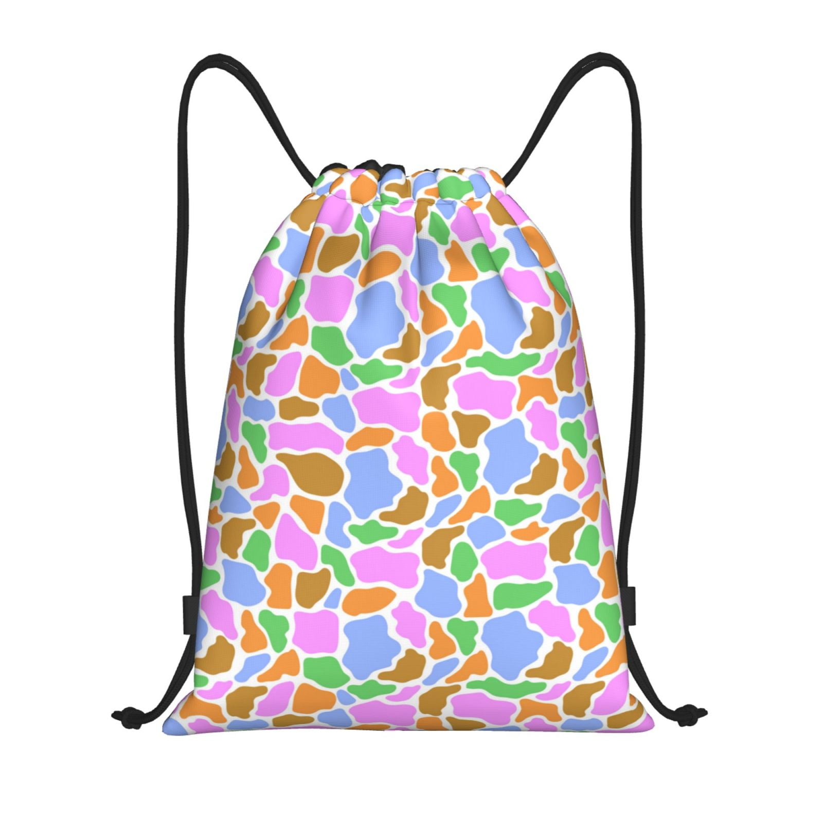 Zufioo Colorful Cow Skin Sports Cinch Sack Gym String Bags Machine ...