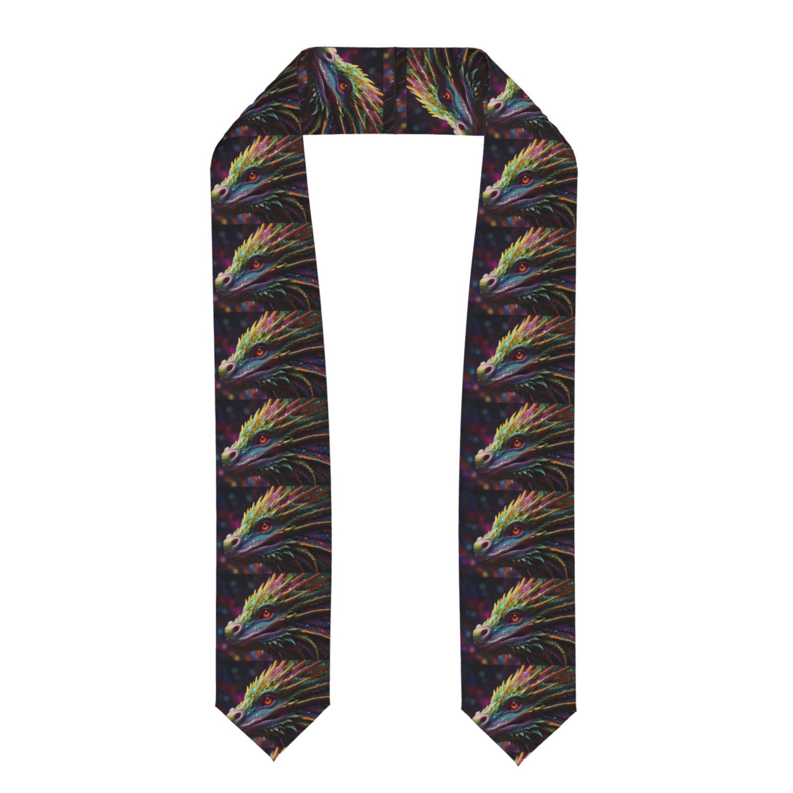 Zufioo Colorful Dragon Head Profile Print Graduation Shawl Ribbon ...