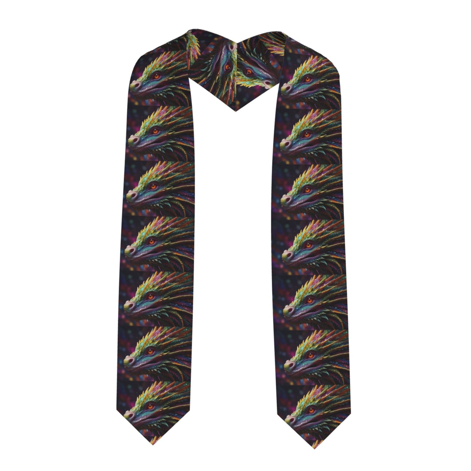Zufioo Colorful Dragon Head Profile Print Graduation Shawl Ribbon ...