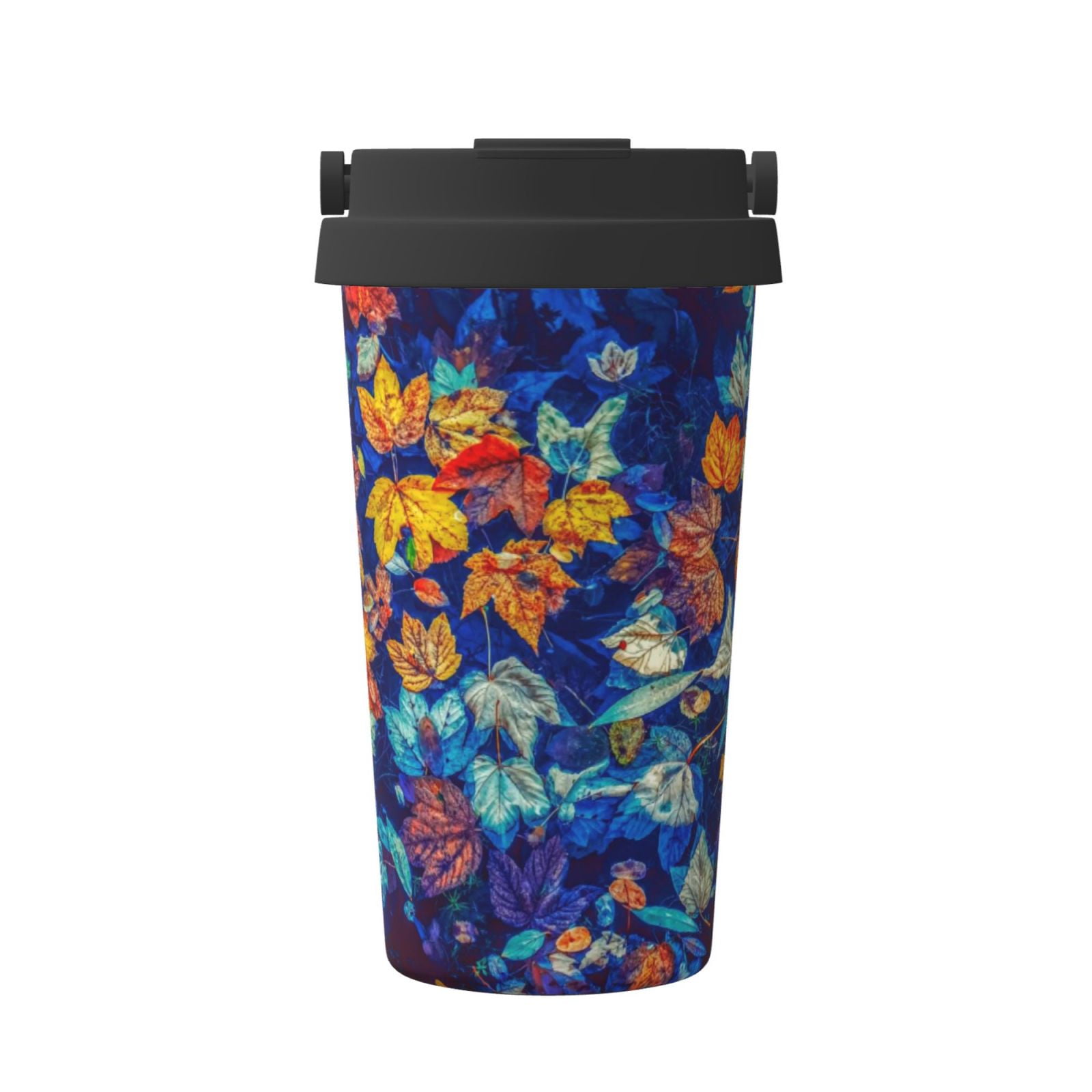 Zufioo Colorful Fall Leaves Print Portable Insulated Coffee Cup ...