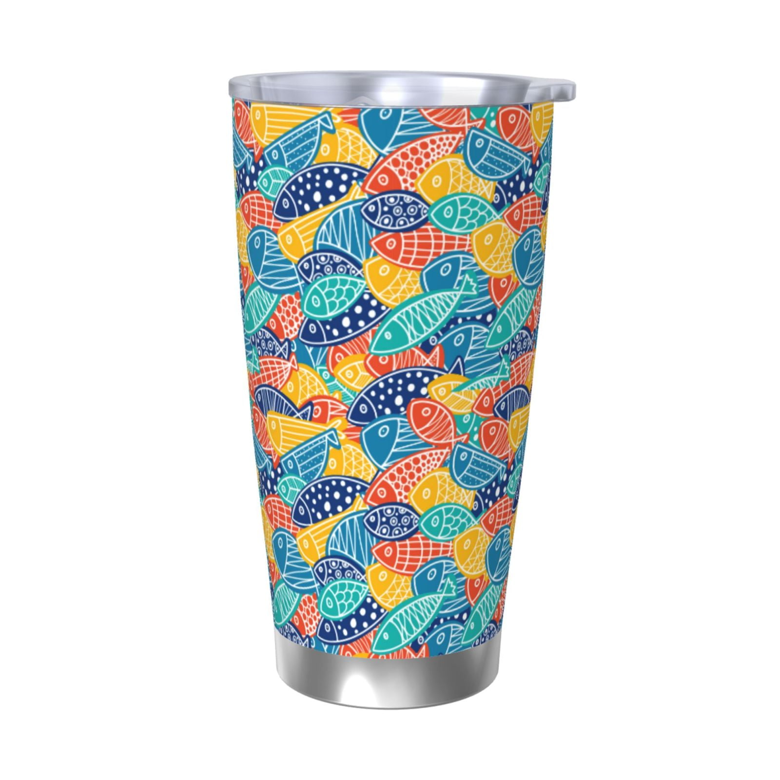 Zufioo Colorful Fish 1 Print 20OZ Stainless Steel Car Cup, Direct ...
