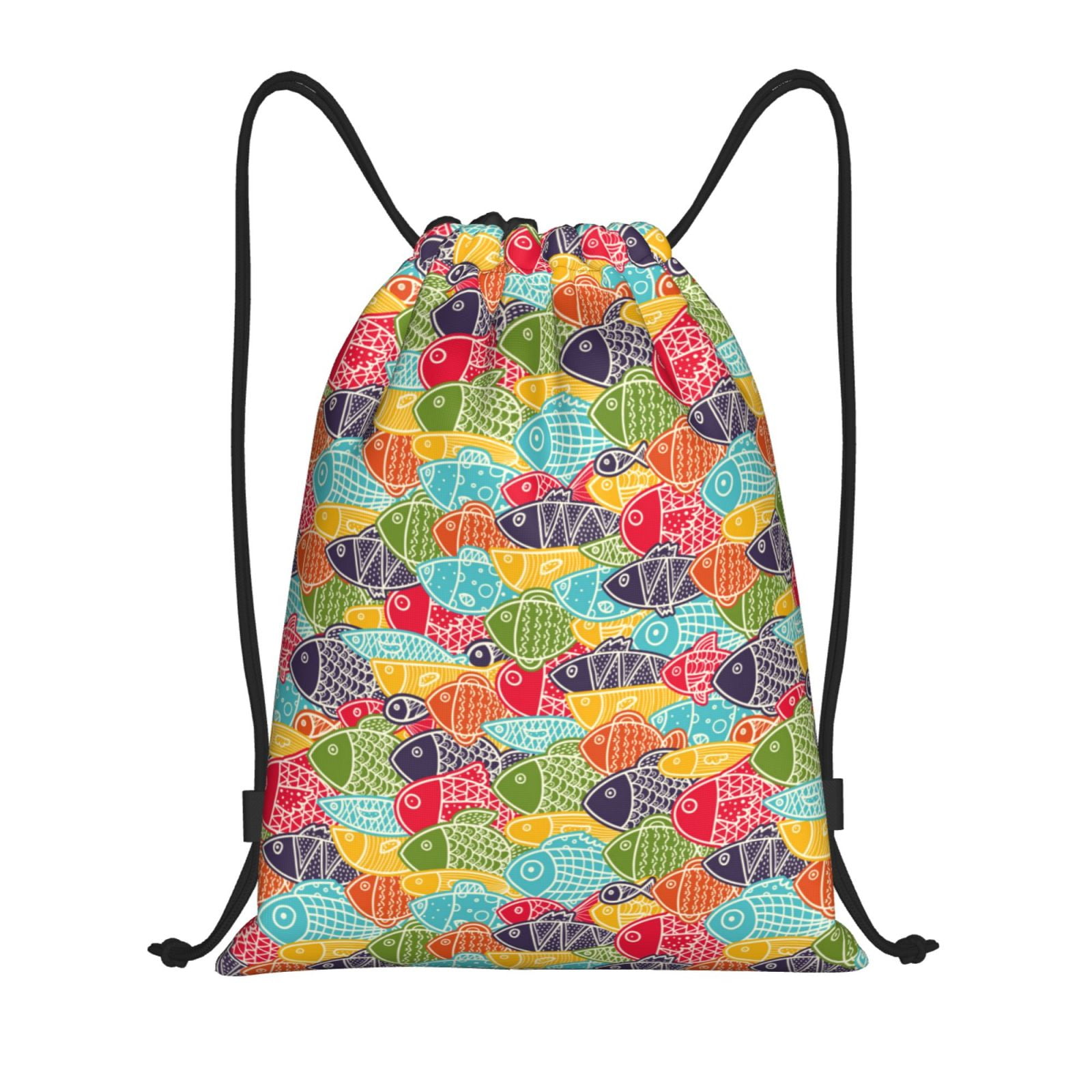 Zufioo Colorful Fish 2 Sports Cinch Sack Gym String Bags Machine ...