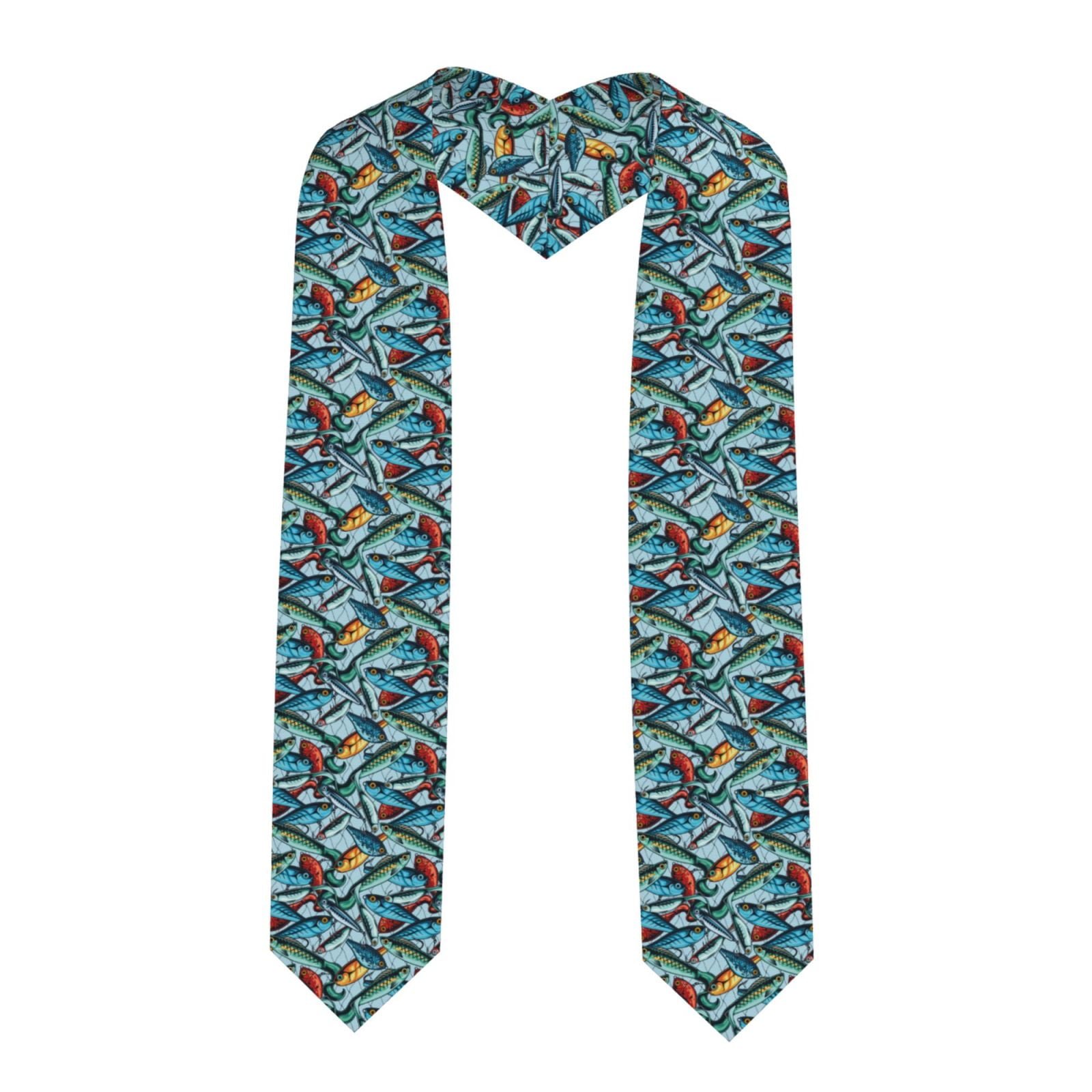 Zufioo Colorful Fishing Baits Print Graduation Shawl Ribbon, Graduation ...