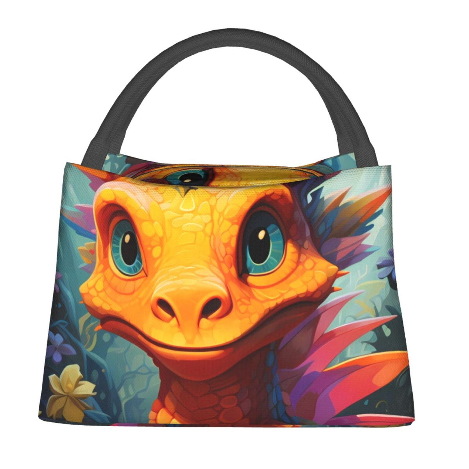 Zufioo Colorful Flower Chameleon Insulated Reusable Grocery Bags,Cooler ...