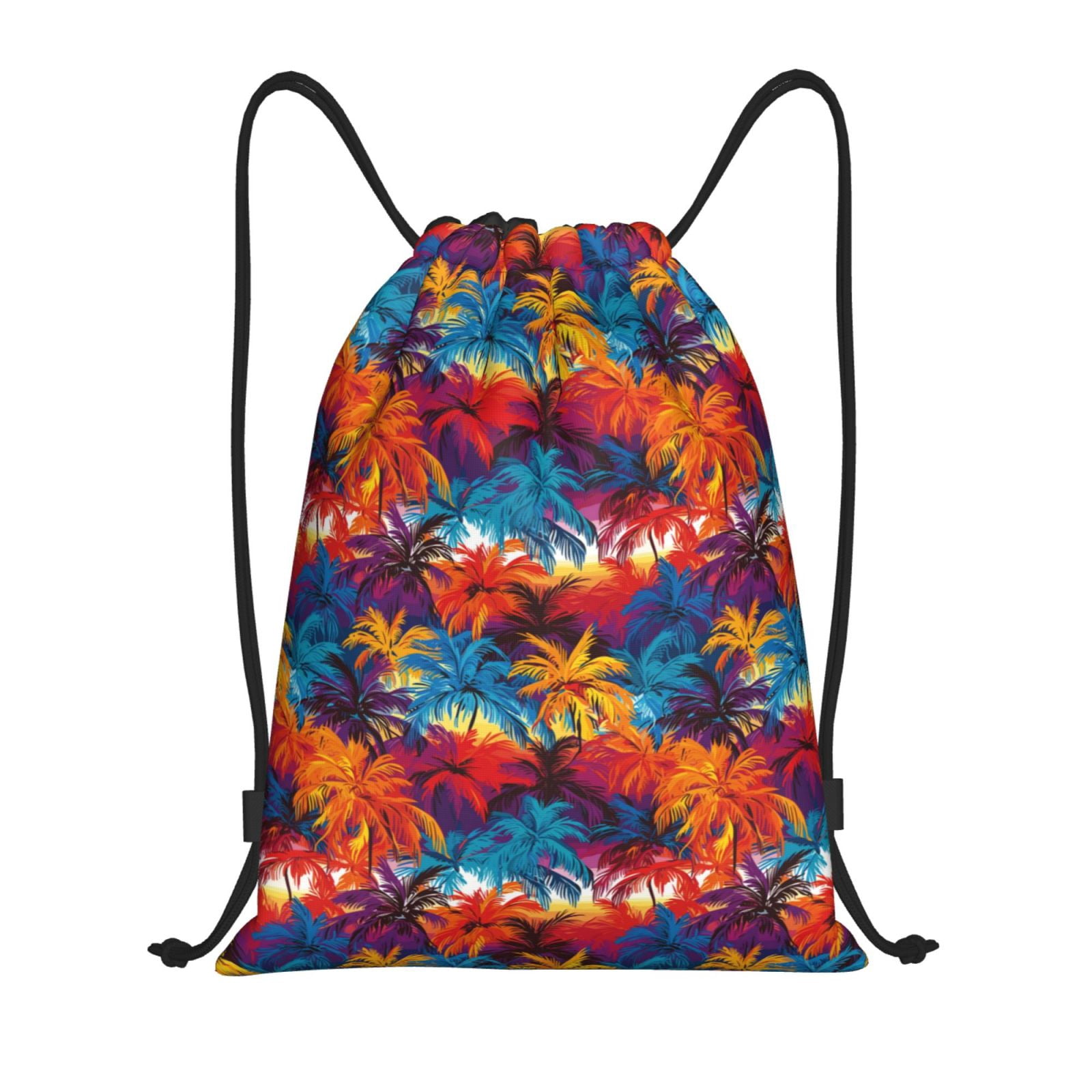 Zufioo Colorful Hawaii Palms Sports Cinch Sack Gym String Bags Machine ...