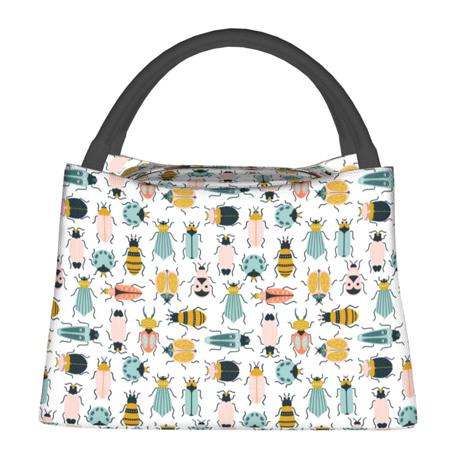 Zufioo Colorful Insects Insulated Reusable Grocery Bags,Cooler Bag,Food ...