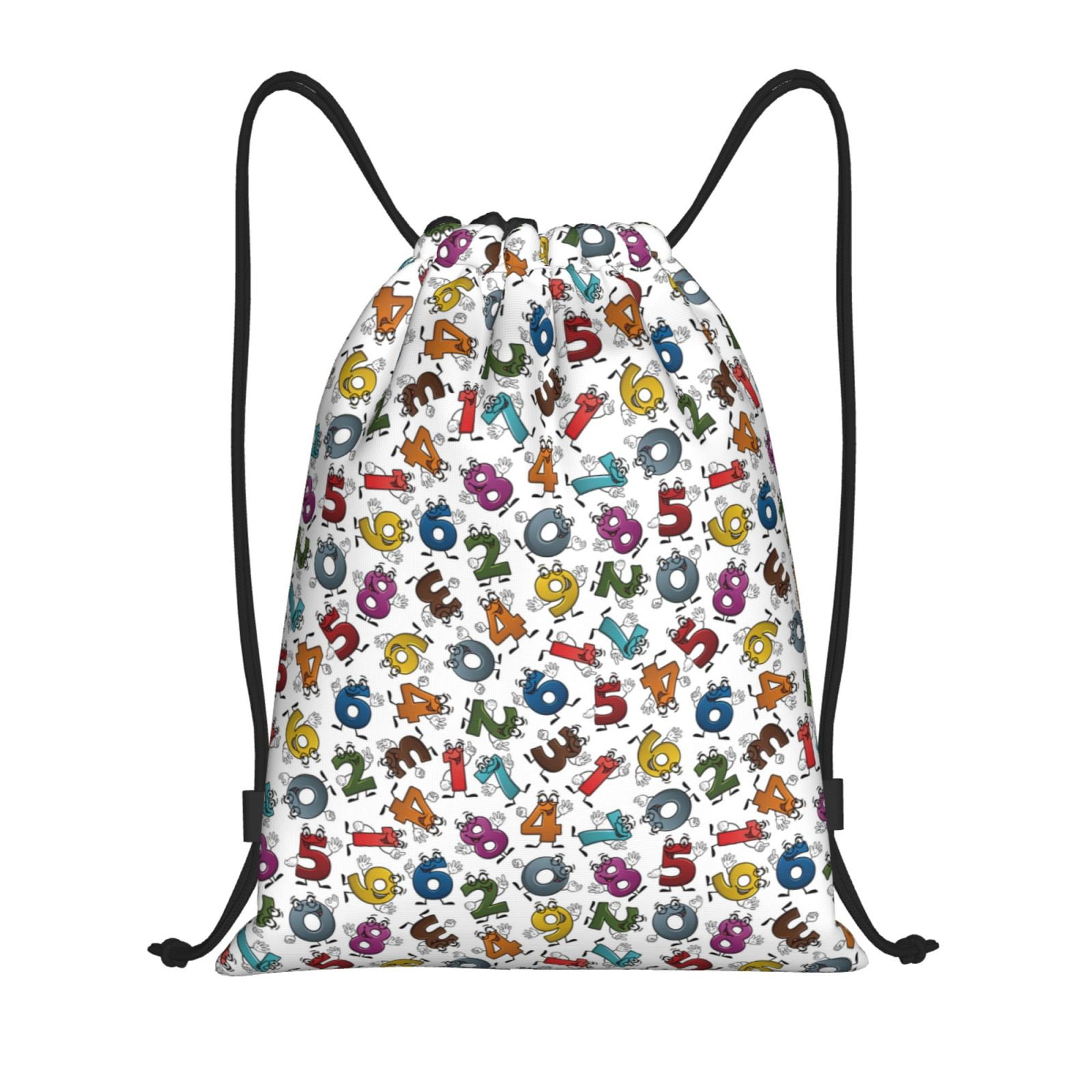 Zufioo Colorful Numbers Sports Cinch Sack Gym String Bags Machine ...