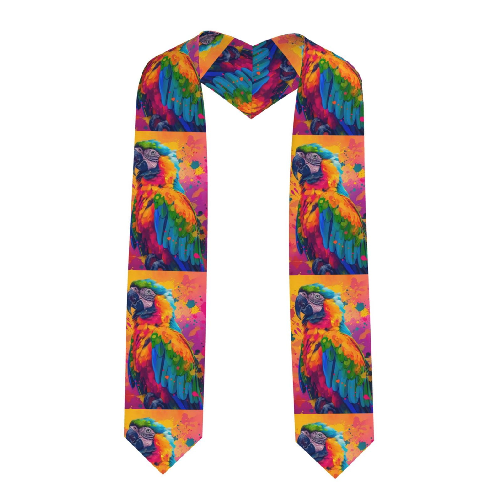 Zufioo Colorful Parrot Jungle Dream A Print Graduation Shawl Ribbon ...