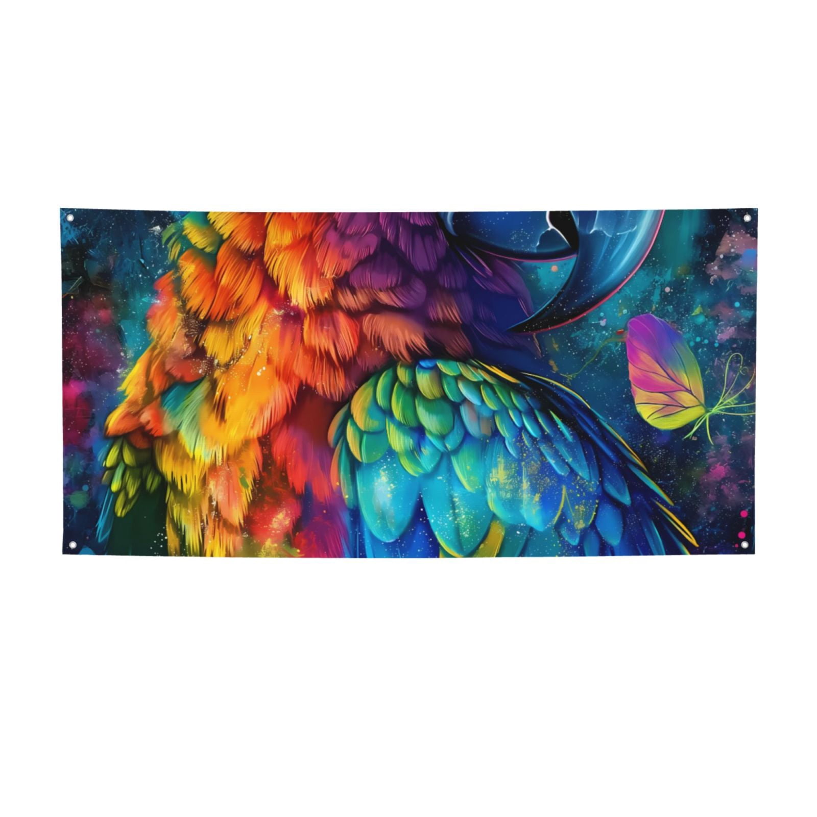Zufioo Colorful Parrot Jungle Dream Print Holiday Banners, Party ...