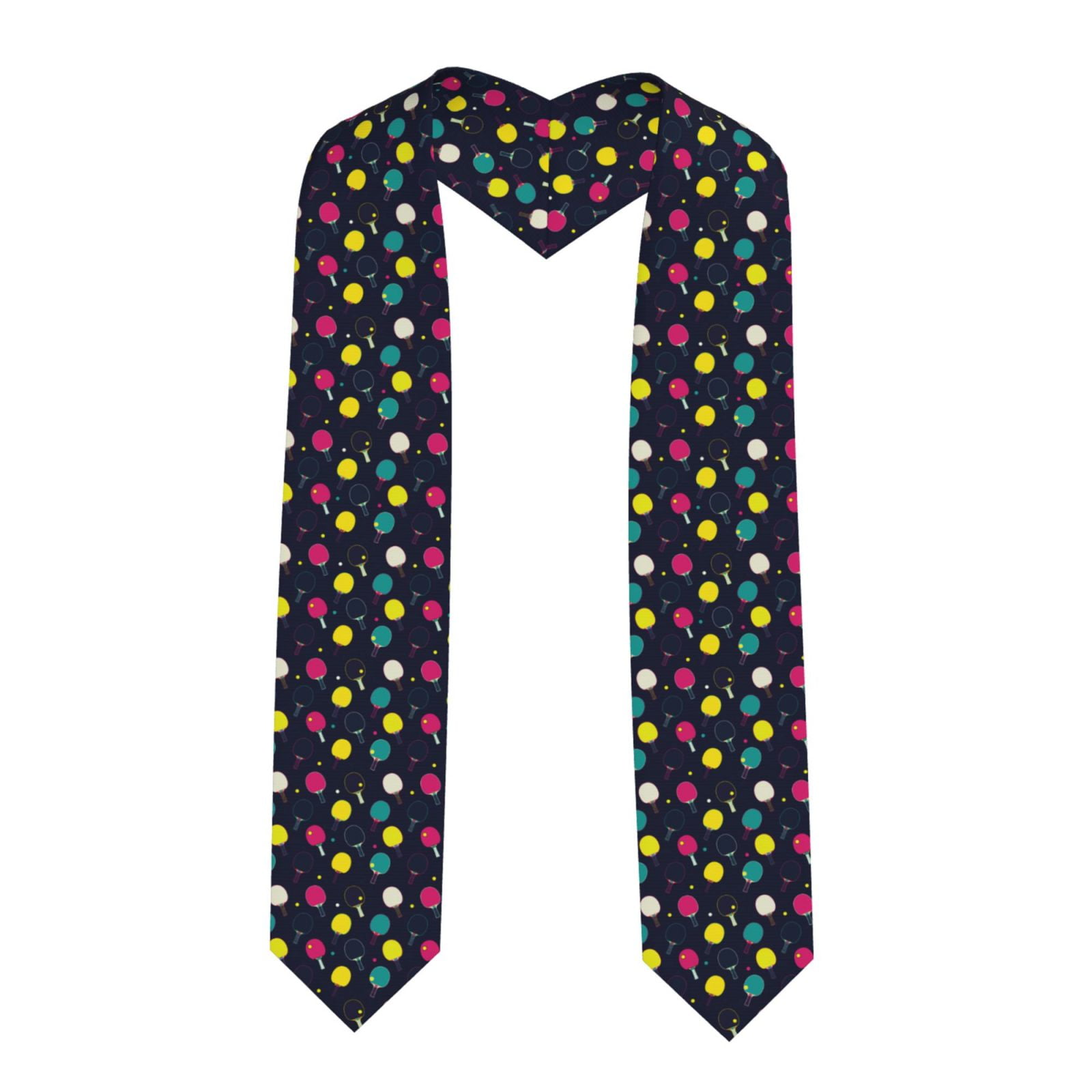 Zufioo Colorful Ping Pong Rackets Print Graduation Shawl Ribbon ...