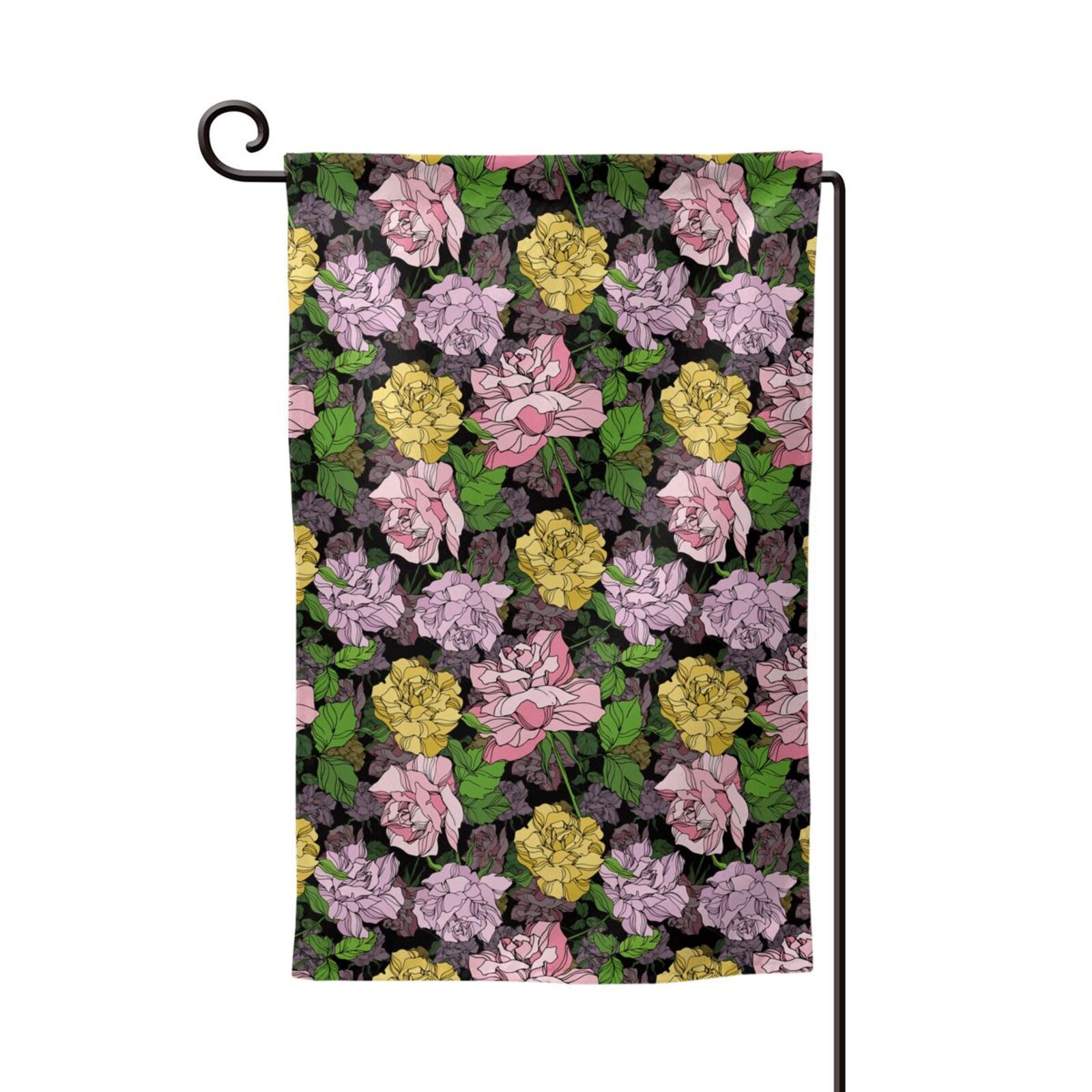 Zufioo Colorful Roses Print Garden Decoration Flags, Sun-resistant and ...